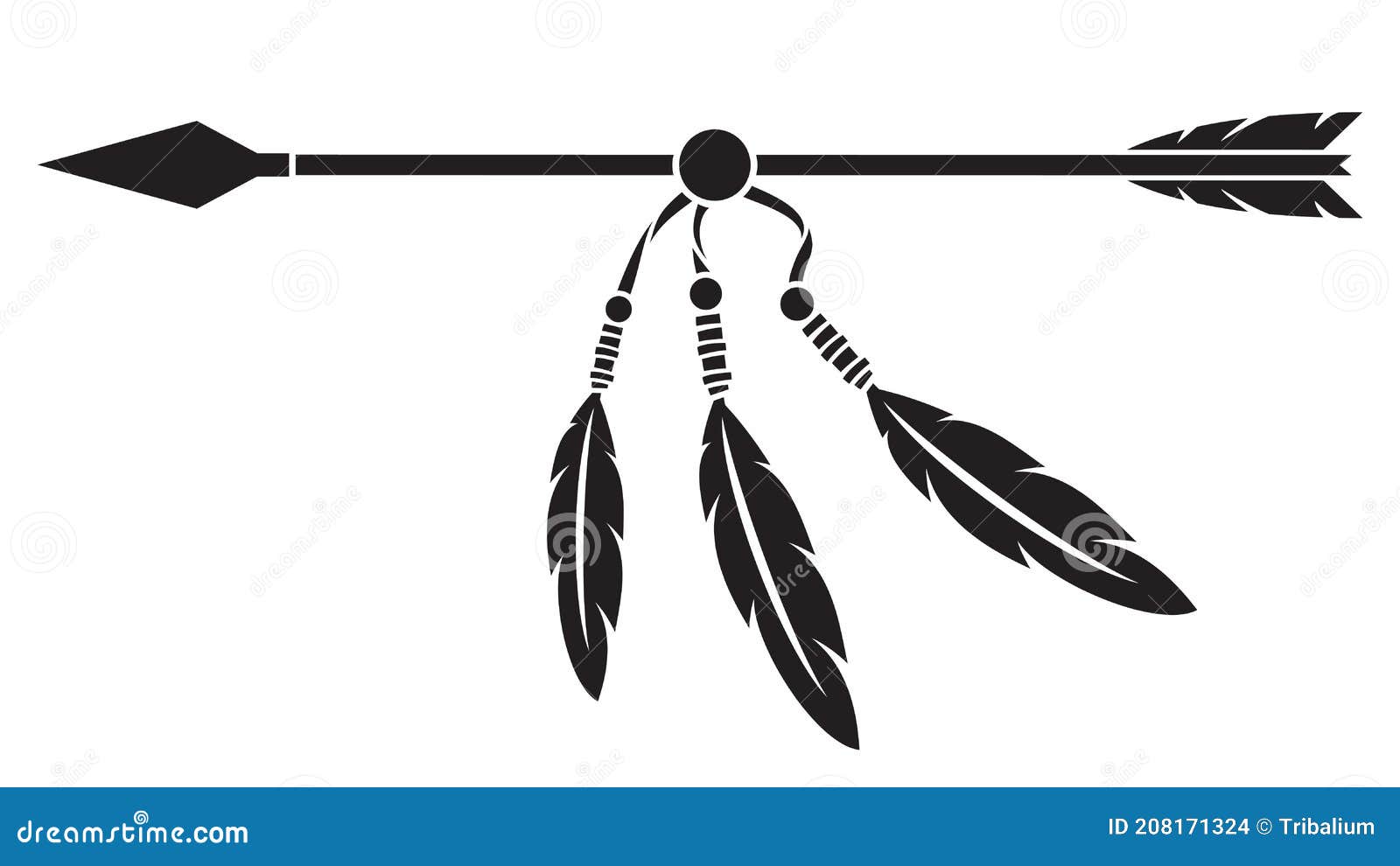 Native Indian Arrow and Feathers Vector Illustration Stock Vector ...