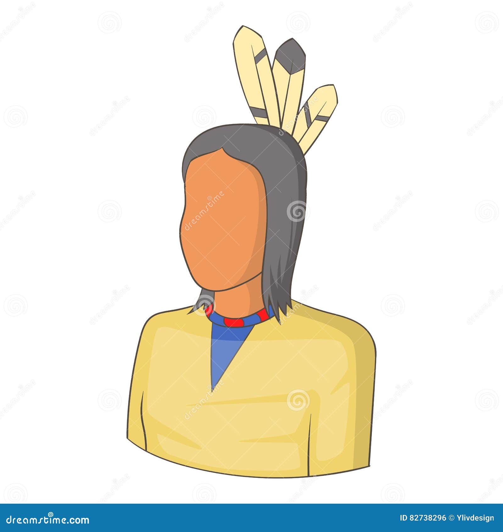 Native Indian Man Icon, Cartoon Style Stock Vector - Illustration of ...