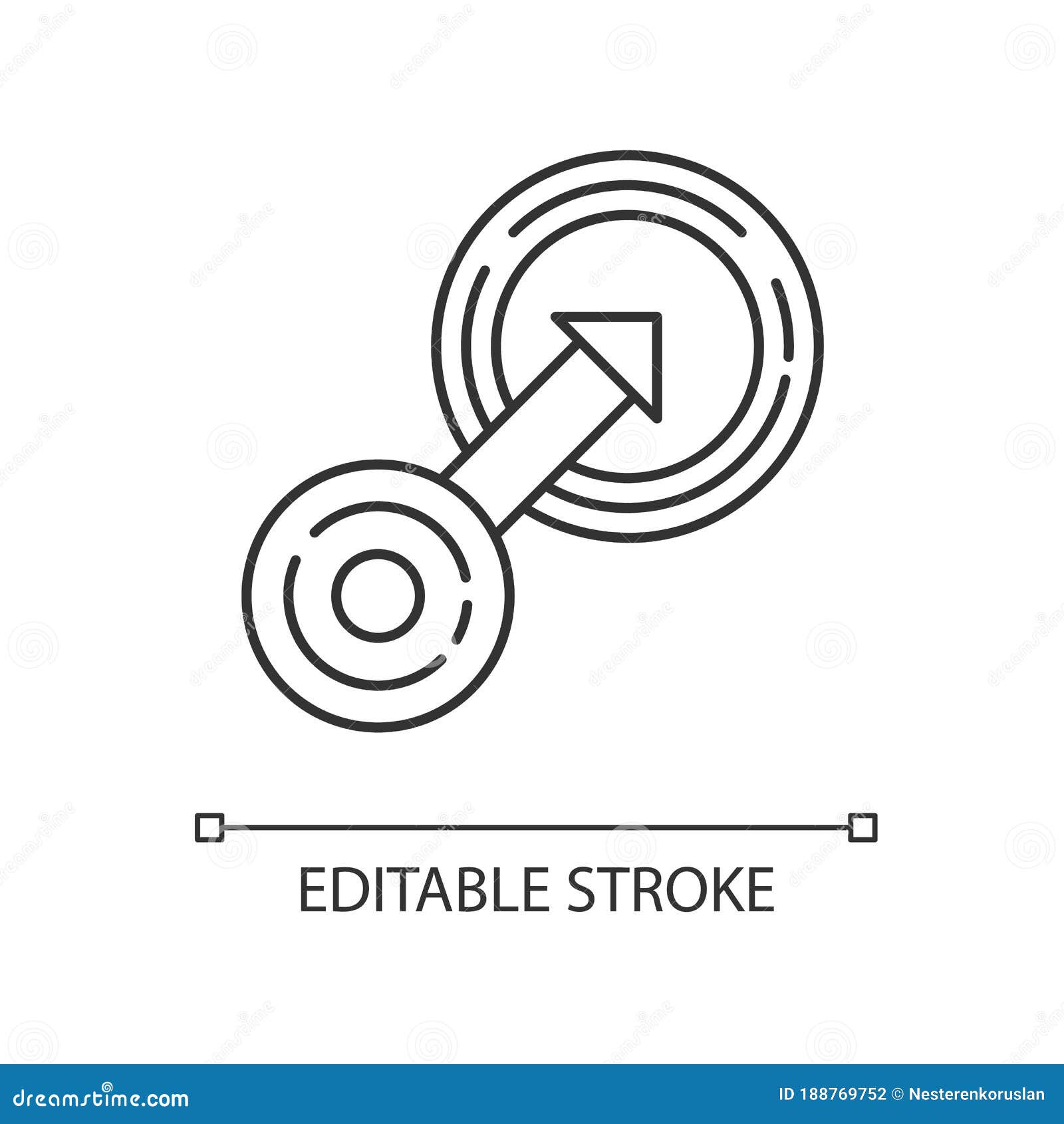 Native Integration Pixel Perfect Linear Icon. Targeting in Business ...