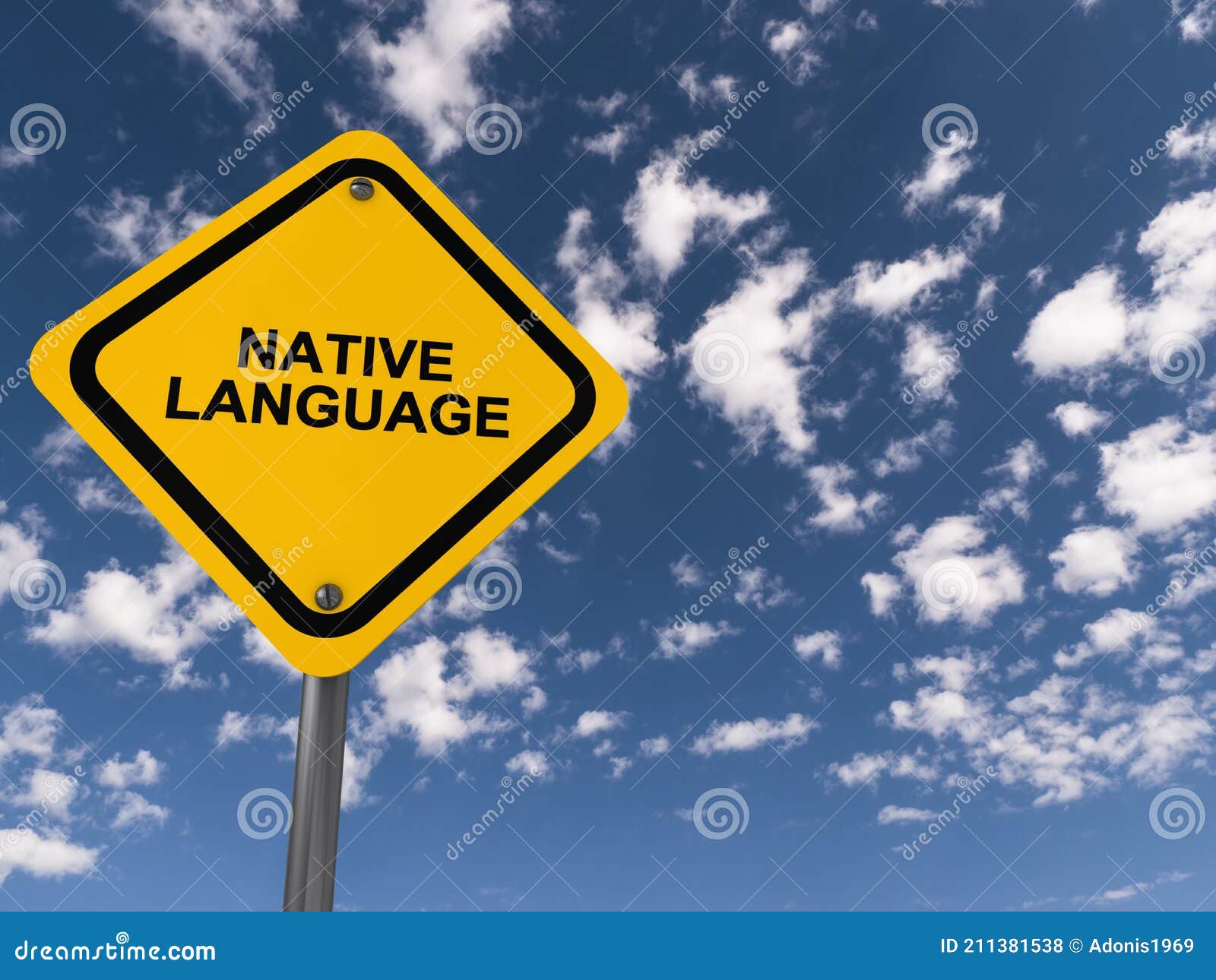 Native Language Traffic Sign Stock Photo - Image of heritage, dialect ...