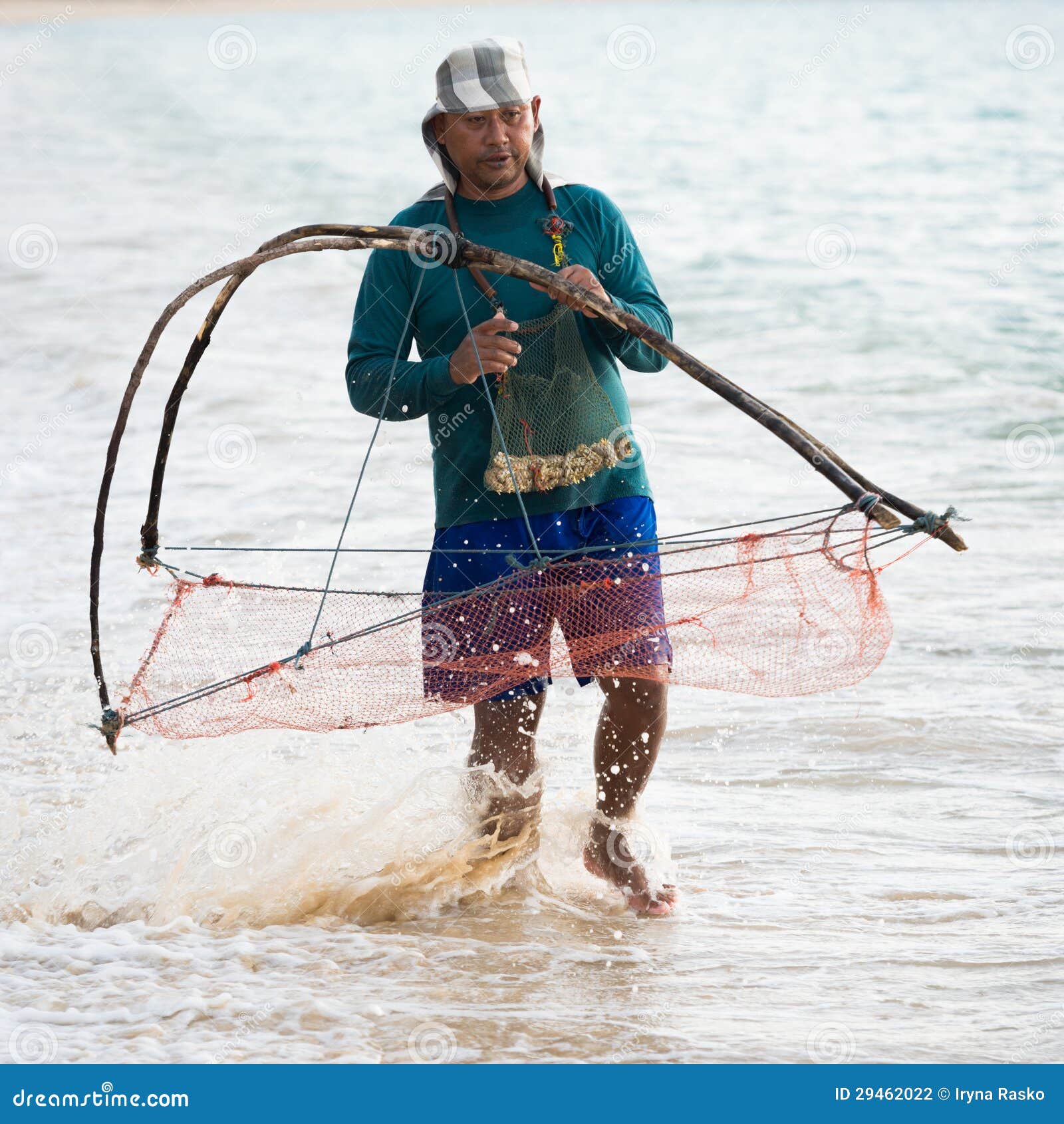 Native Local Man Nets in the Sea, Thailand Editorial Photography ...