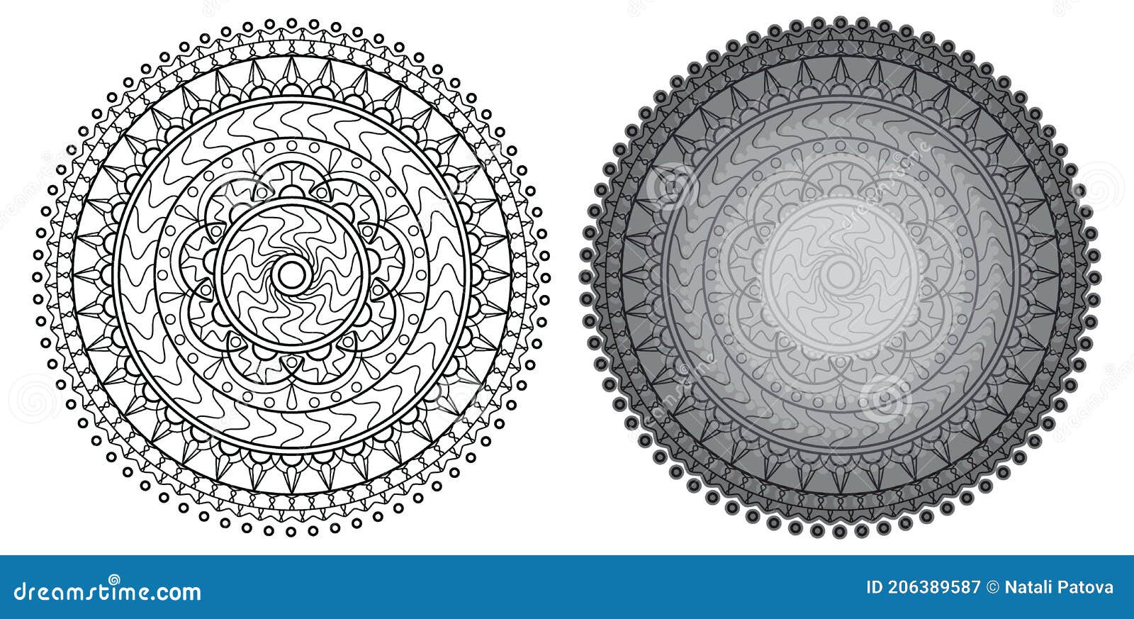 Native Mandala Aztec Icon, Hand Drawn And Outline Style Vector ...