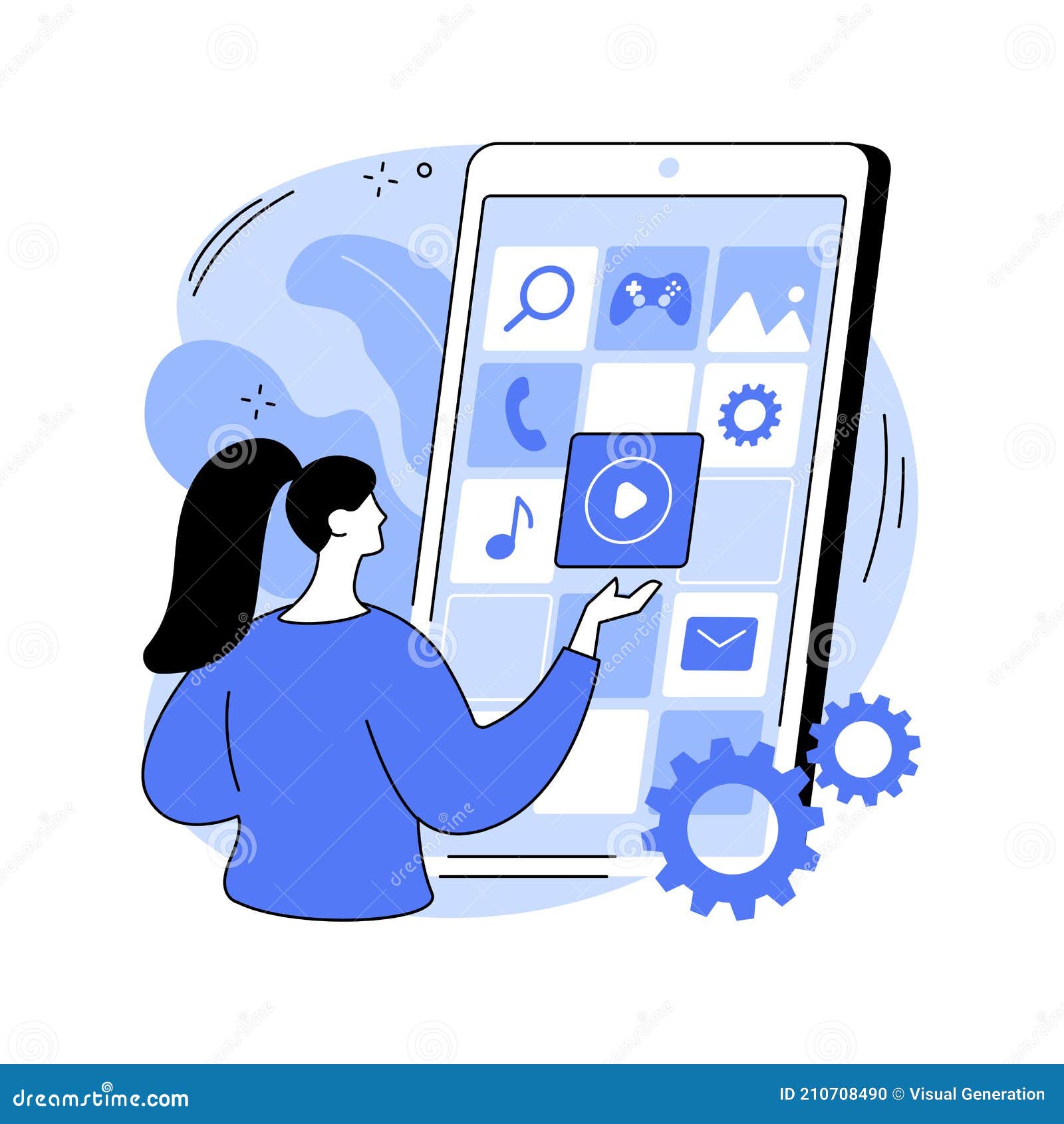 Native Mobile App Abstract Concept Vector Illustration. Stock Vector ...