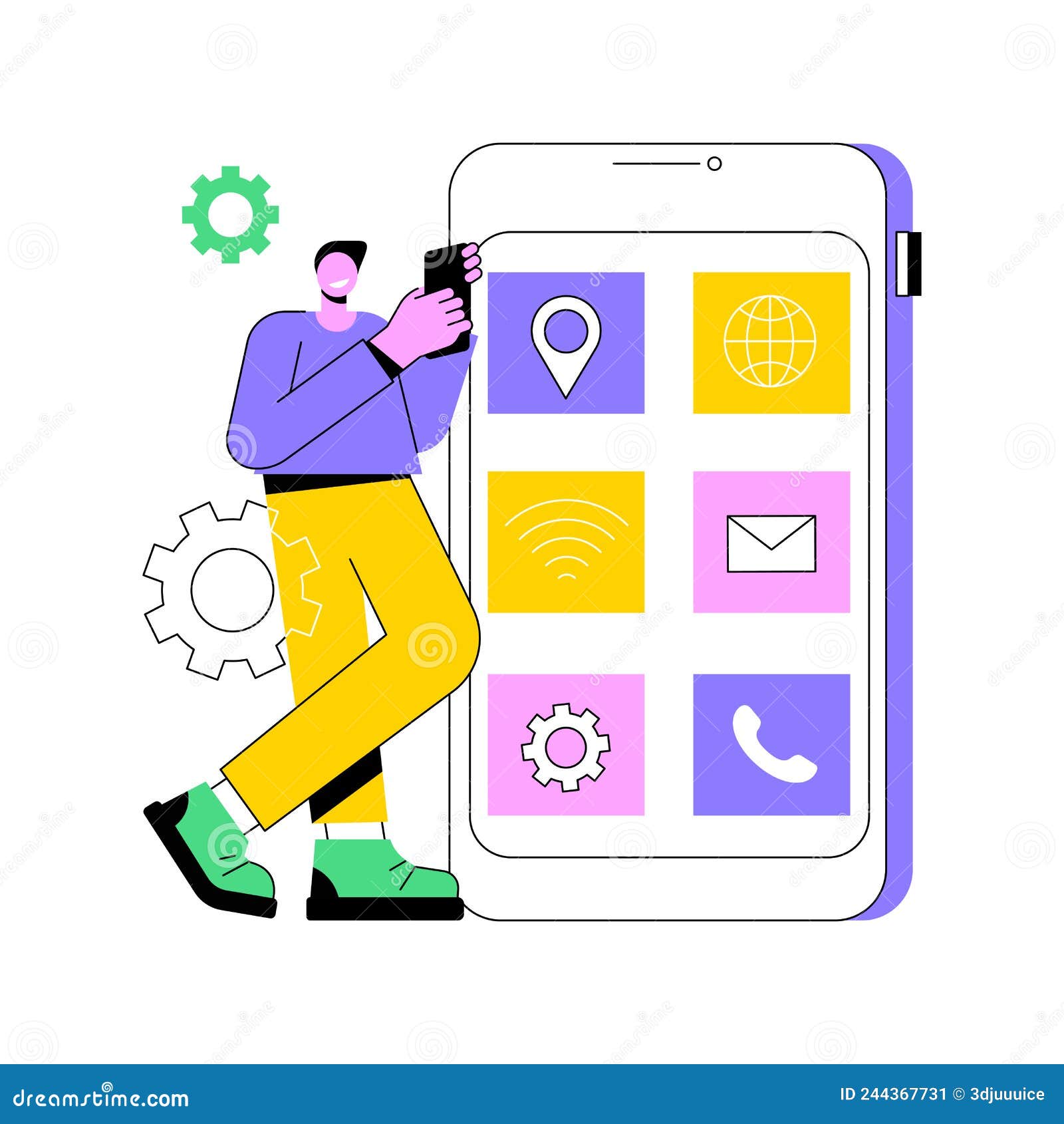 Native Mobile App Abstract Concept Vector Illustration. Stock Vector ...