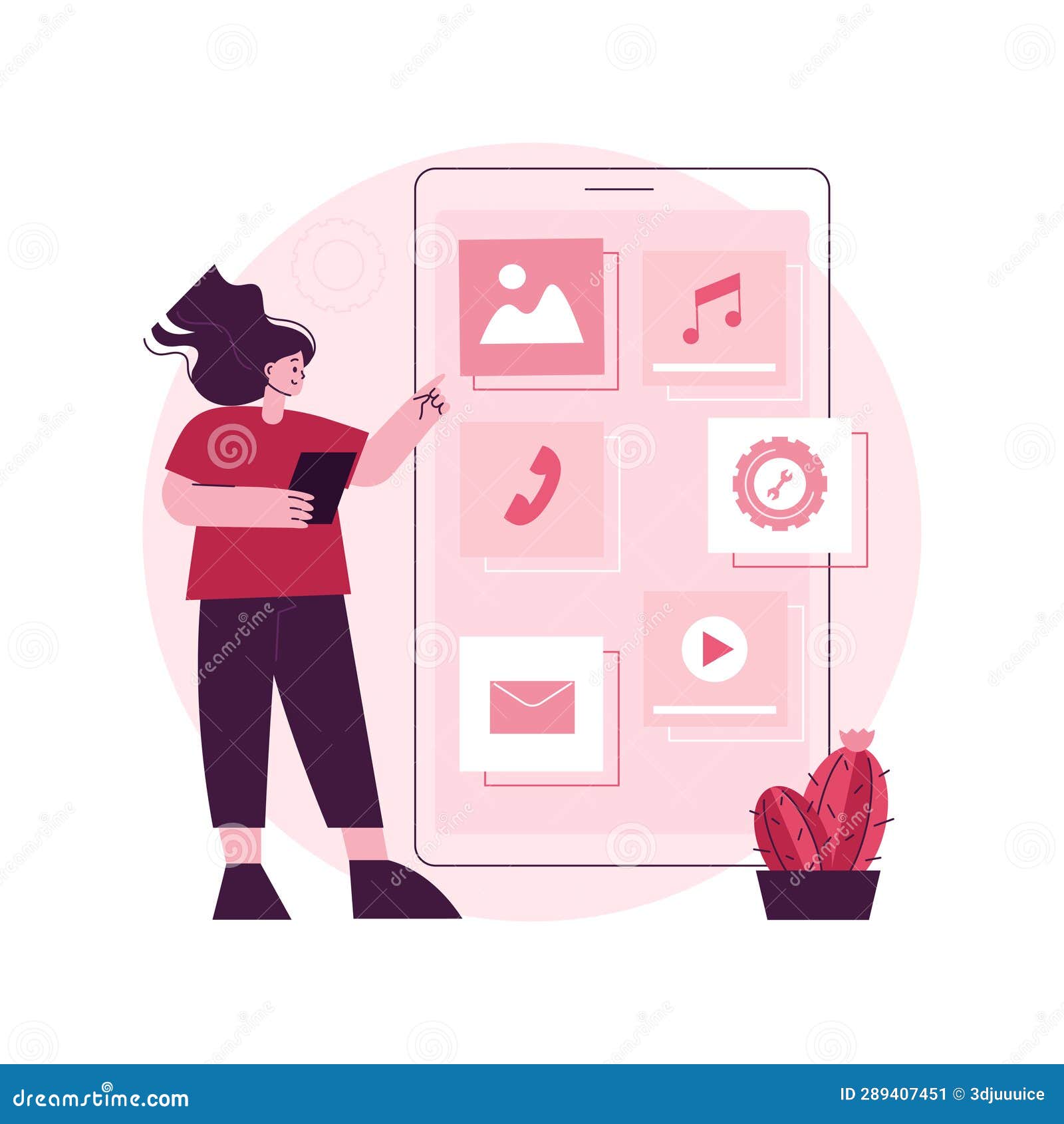 Native Mobile App Abstract Concept Vector Illustration. Stock Vector ...