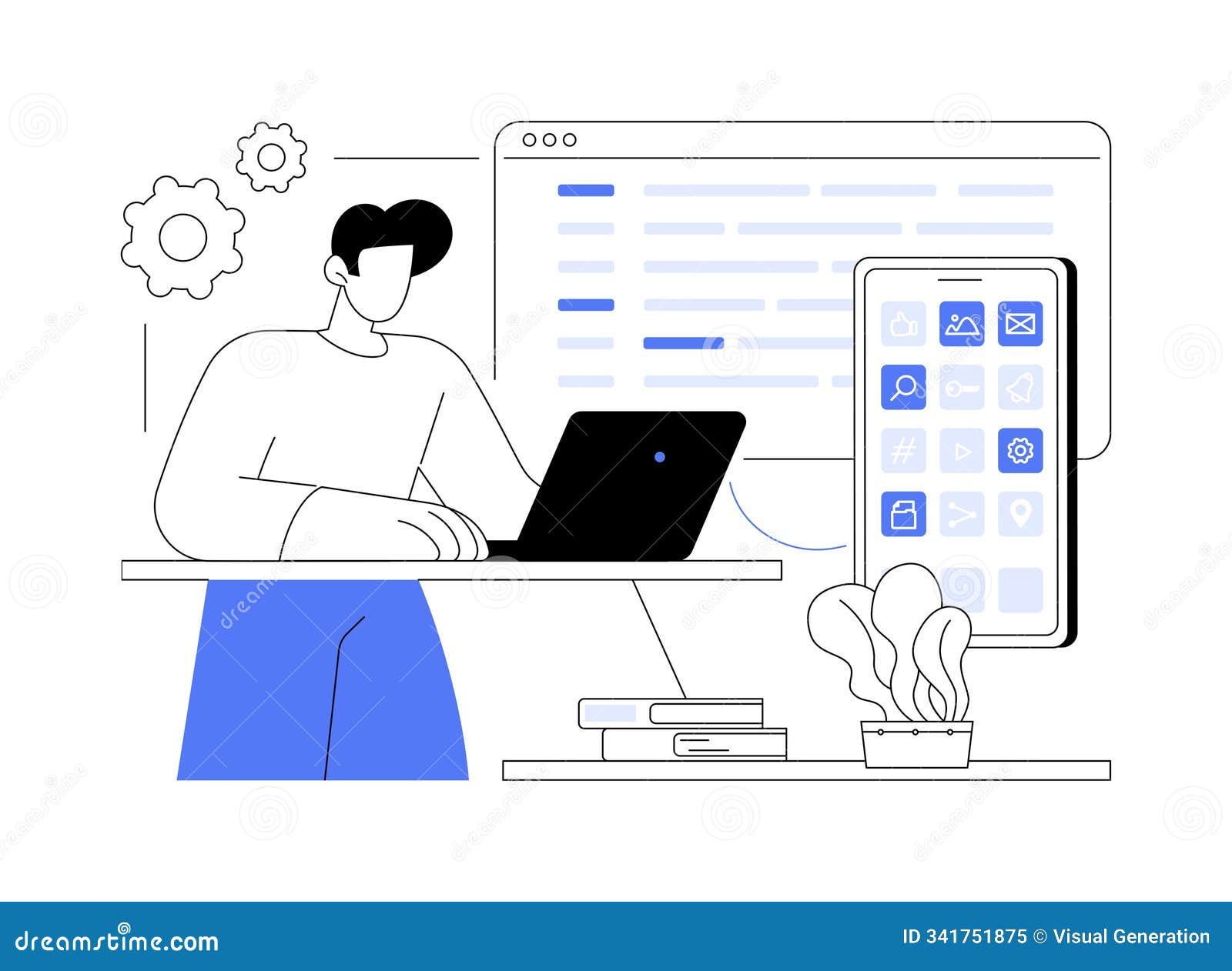 Native Mobile App Isolated Cartoon Vector Illustrations. Stock ...