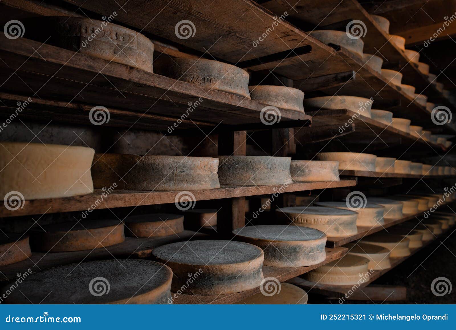 Native Orobian Alps Cheeses in Seasoning Stock Image - Image of ...