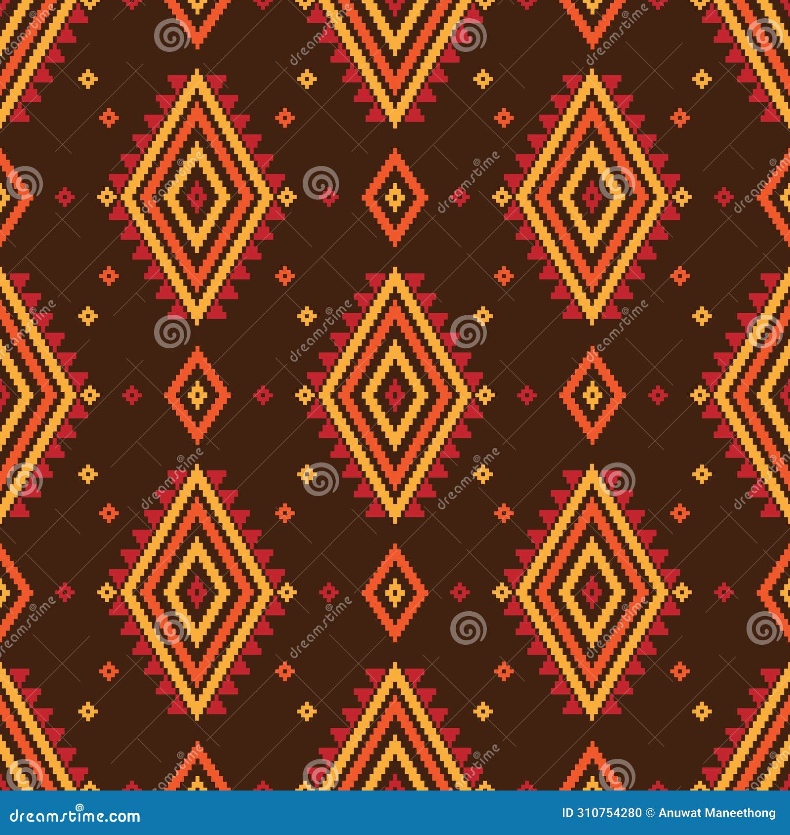 Native Pattern in the Style of Embroidery. Seamless Pattern Features ...