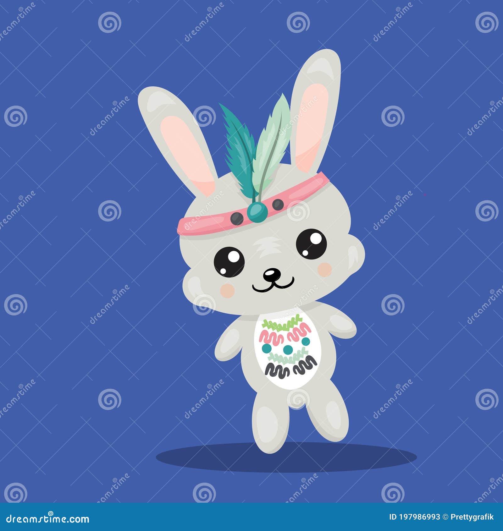 NATIVE RABBIT 13 stock vector. Illustration of vectors - 197986993