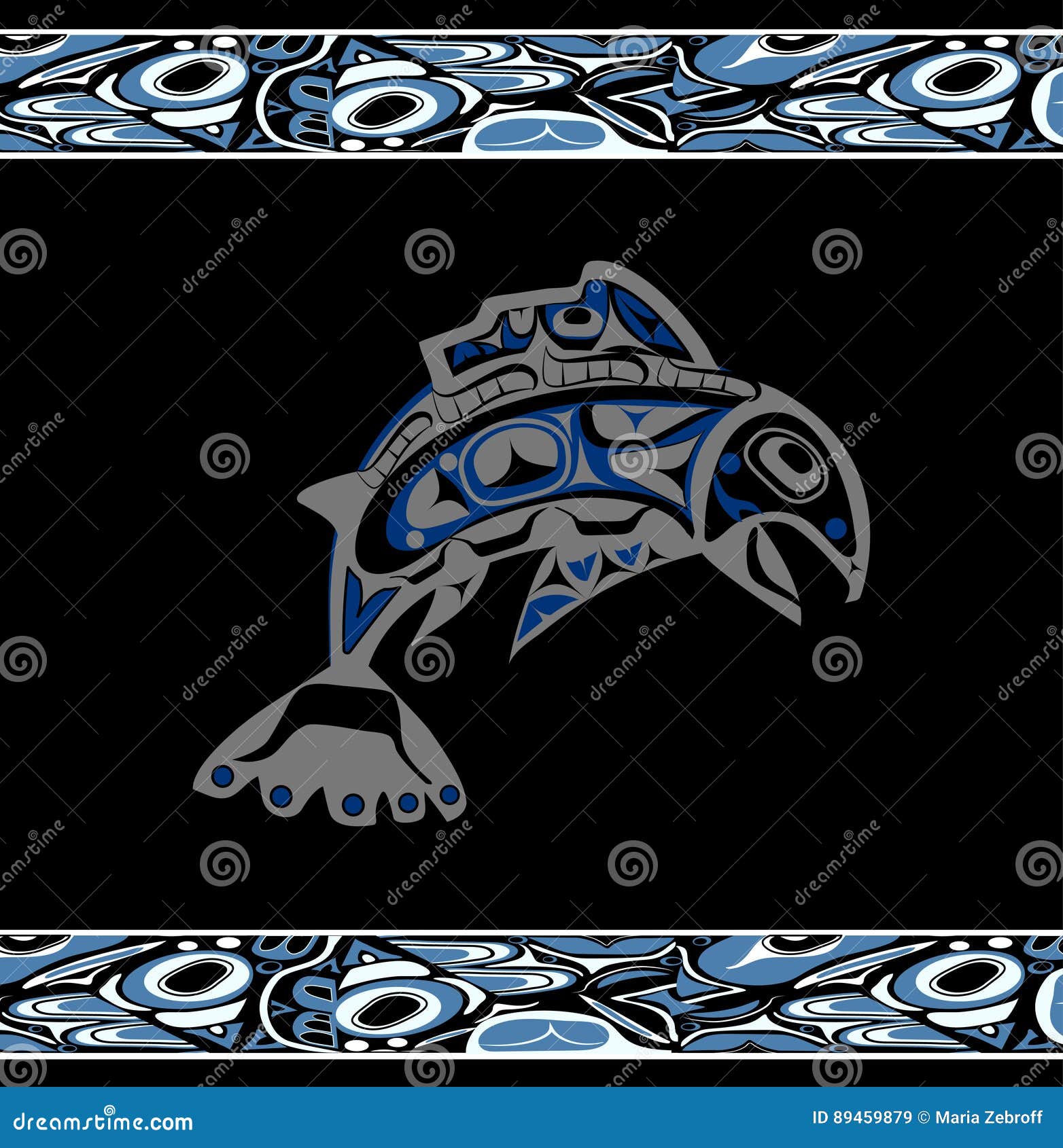 Native salmon Vector stock vector. Illustration of graphic - 89459879