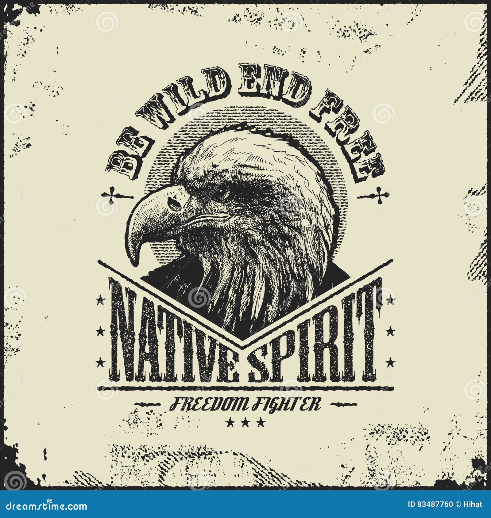 Native Spirit Poster with Eagle Stock Illustration - Illustration of ...