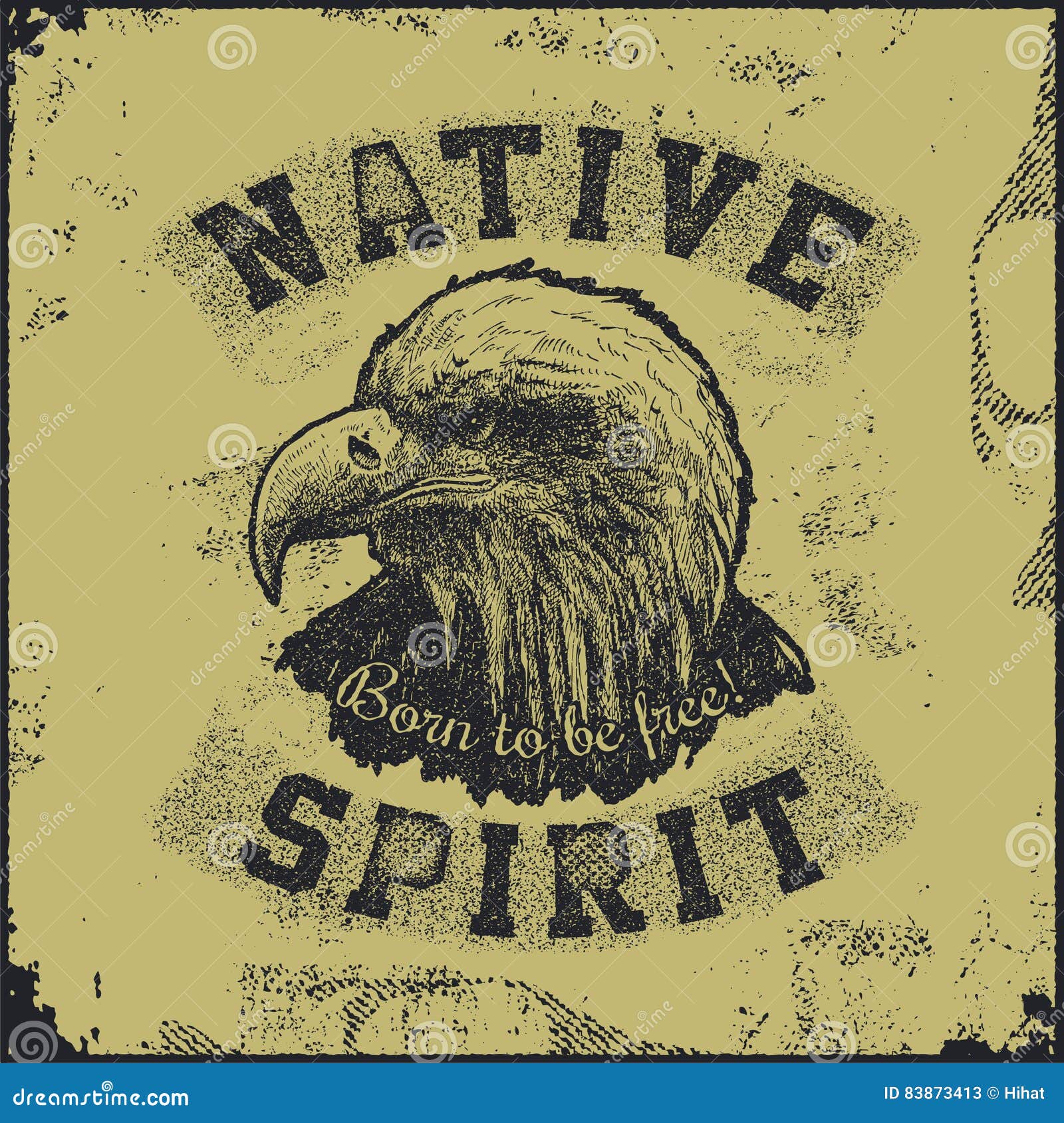 Native Spirit Poster with Eagle Stock Vector - Illustration of vector ...