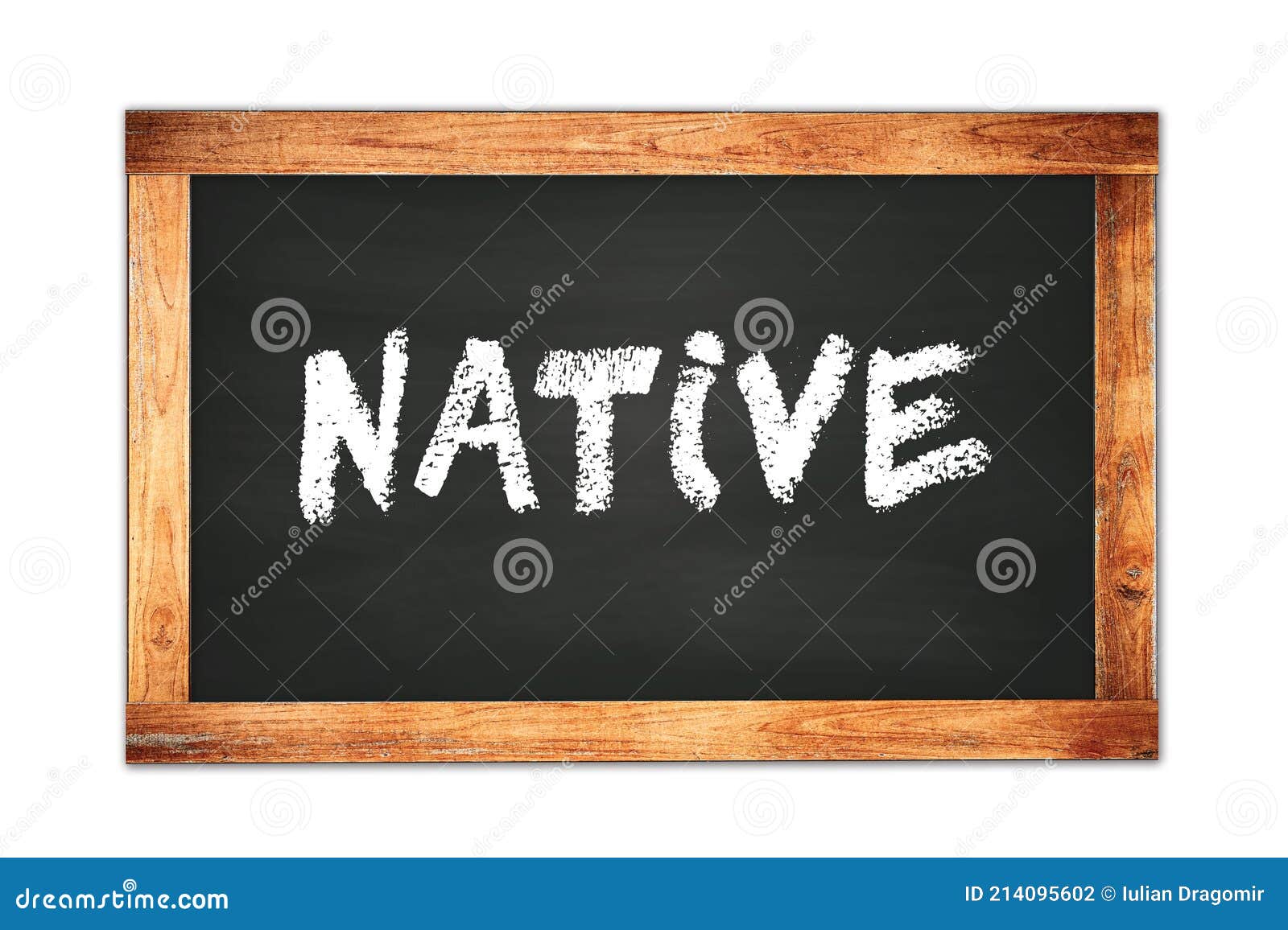 NATIVE Text Written on Wooden Frame School Blackboard Stock ...