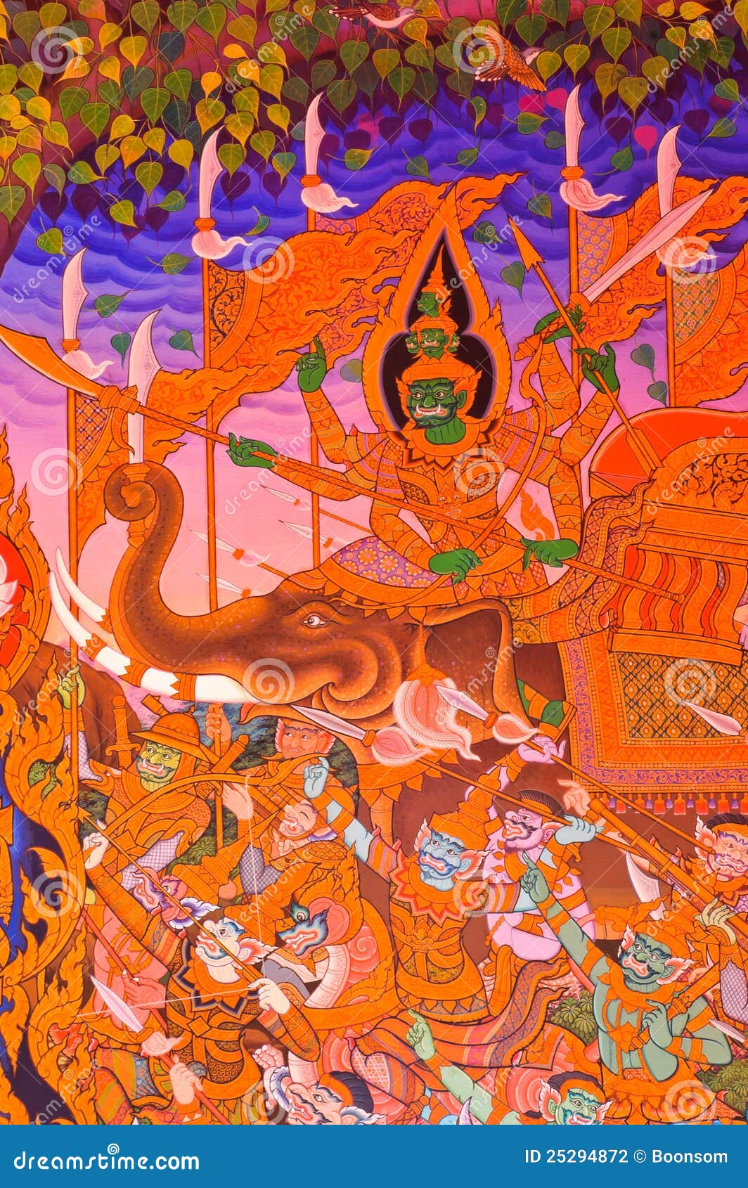 Native Thai mural stock photo. Image of detail, ancient - 25294872