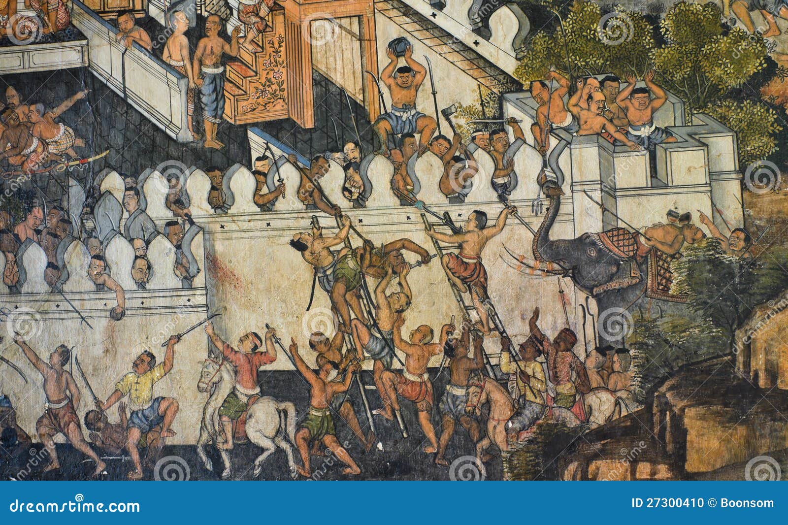 Native Thai mural stock photo. Image of mural, beautiful - 27300410