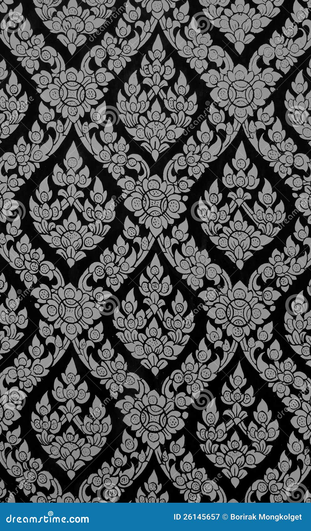 Native Thai Painted Style of Textured Wall Stock Image - Image of ...