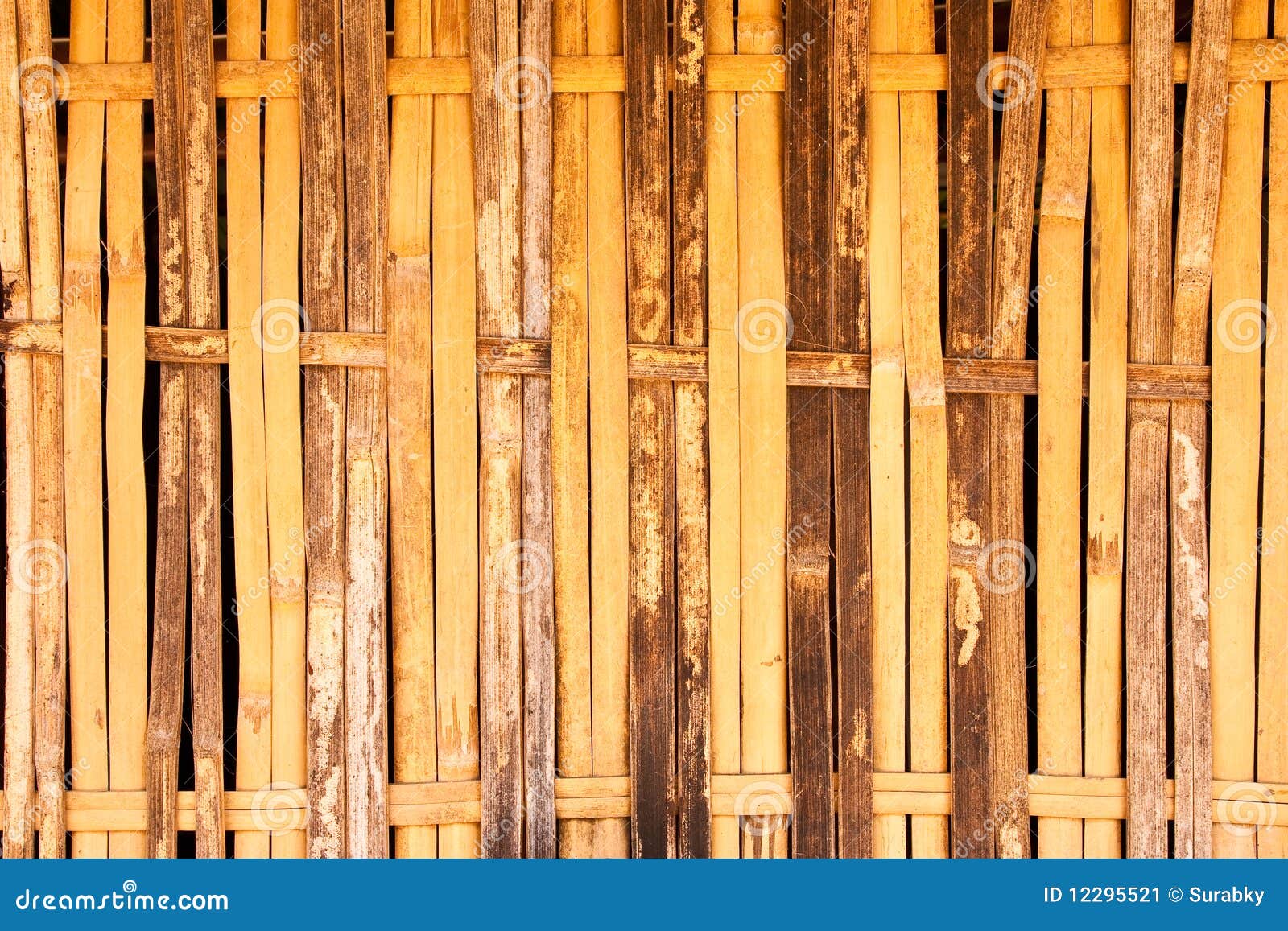 Native Thai Style Bamboo House Wall Stock Image - Image of detail ...