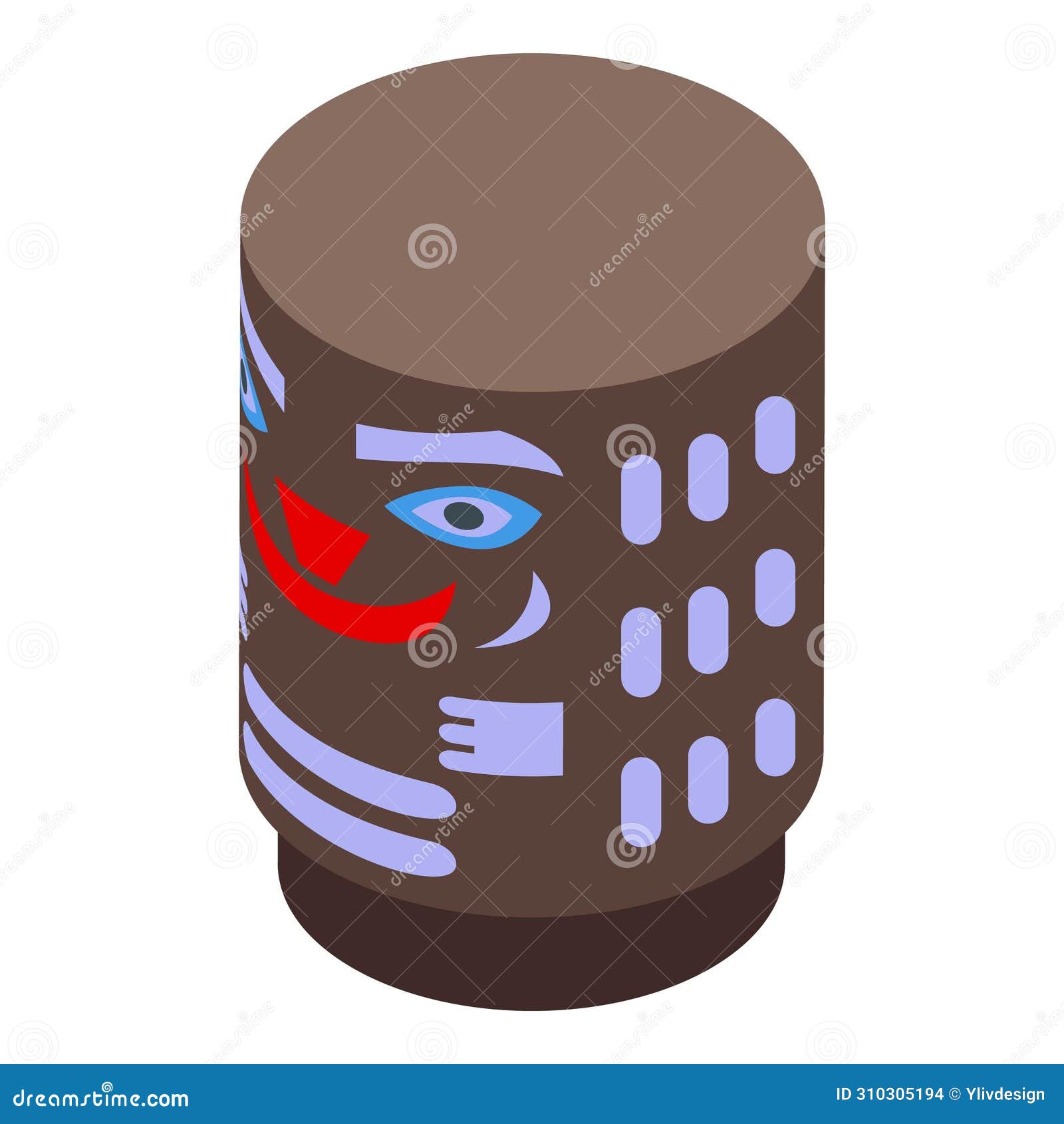 Native Totem Icon Isometric Vector. Monument Maya Idol Stock ...