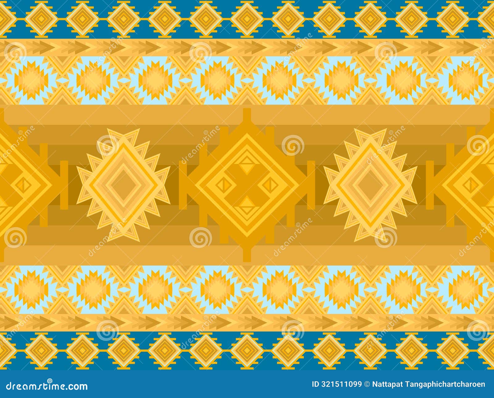 Native Tribal Fabric Featuring Geometric Patterns of Diamonds ...