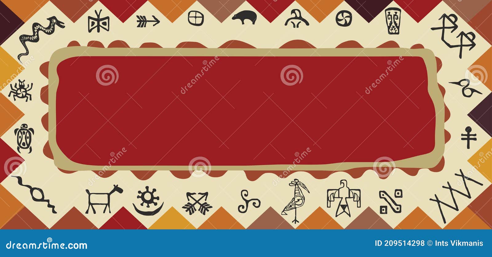 Native Tribe Art Ornament Frame Stock Vector - Illustration of graphic ...