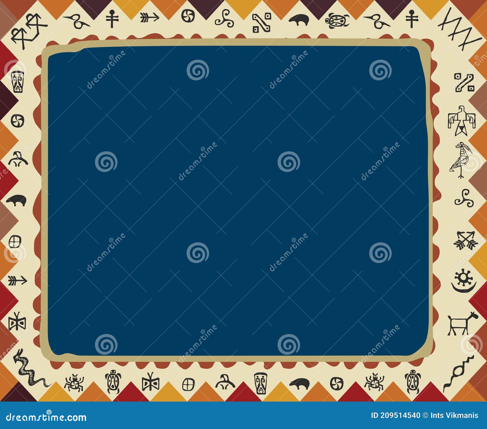 Native Tribe Art Ornament Frame Stock Vector - Illustration of arrow ...