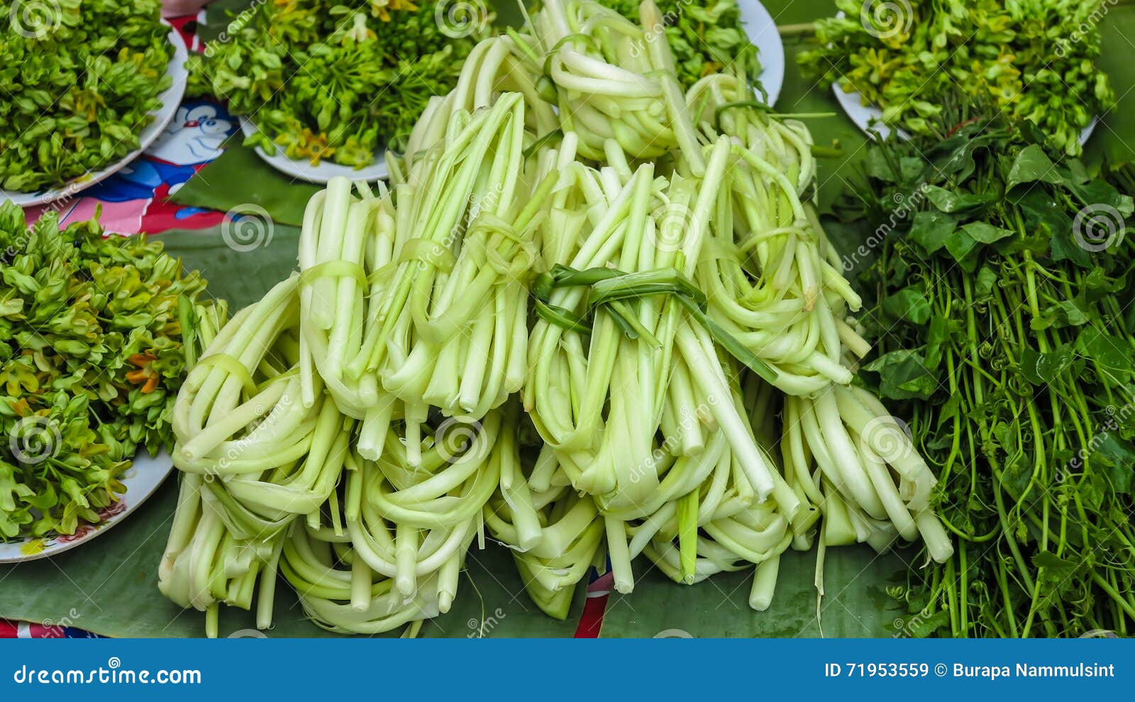 Native Vegetable Selling at Street Food. Stock Image - Image of rural ...