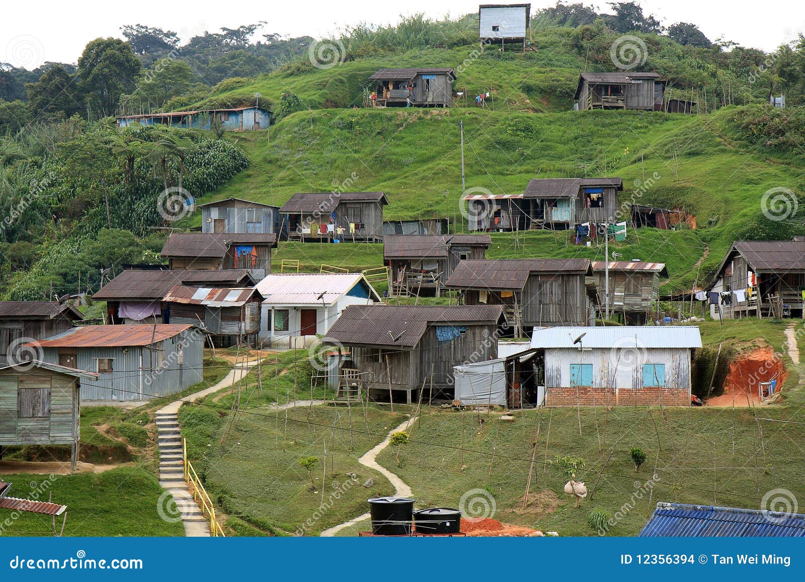 Native Village of Malaysia stock photo. Image of tribal - 12356394