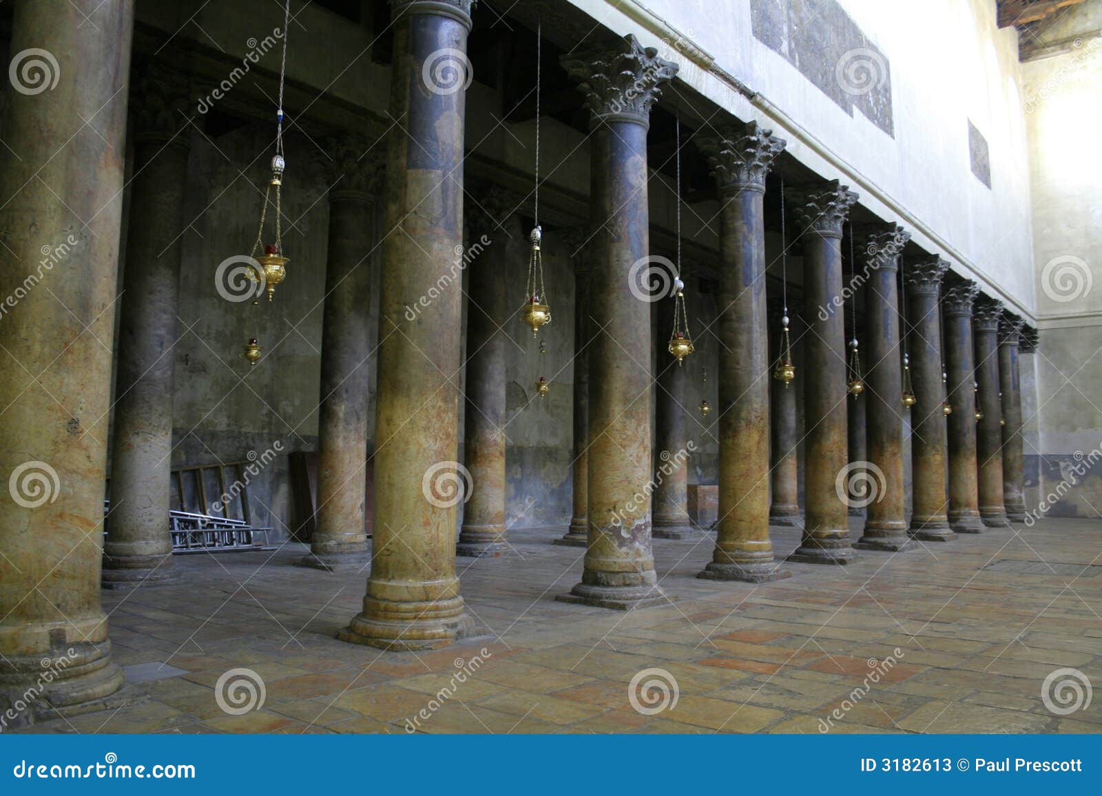 Nativity Church Columns, Bethl Stock Image - Image of birthplace ...