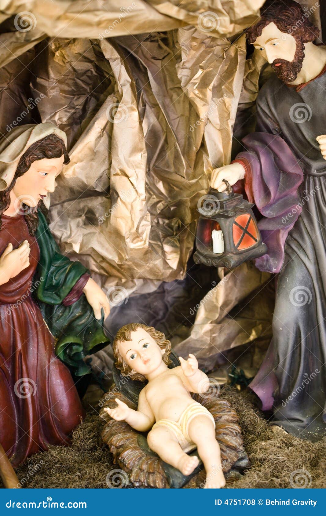 Nativity Figure Jesus, Marie and Joseph Stock Photo - Image of ...