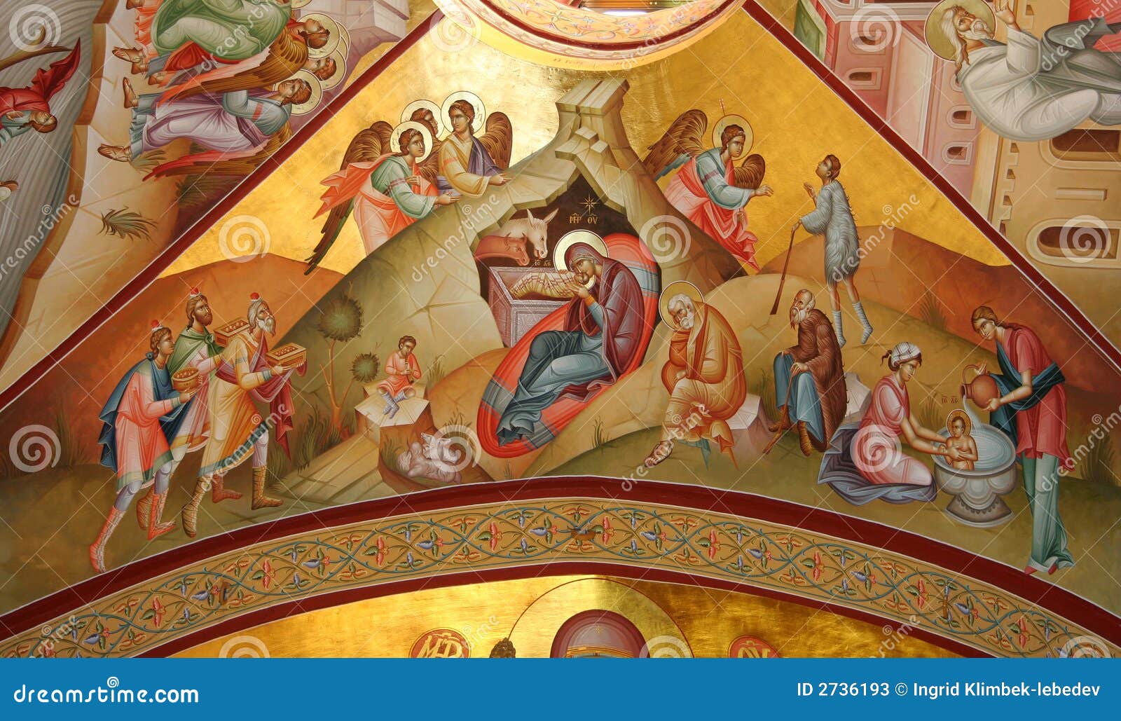 Nativity fresco on Tabor editorial stock photo. Image of cupola - 2736193