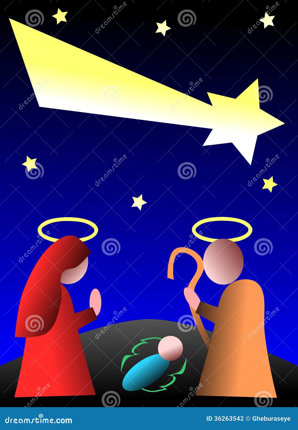 Stylized Colorful Jesus Christ Nativity Stock Illustration ...