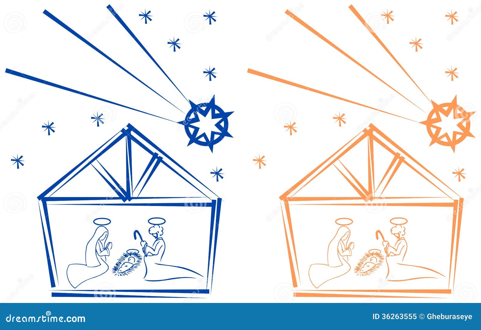 Stylized Colorful Jesus Christ Nativity Stock Illustration ...