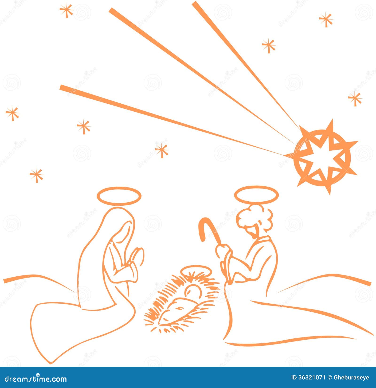 Stylized Jesus Nativity Isolated Stock Illustration - Illustration of ...