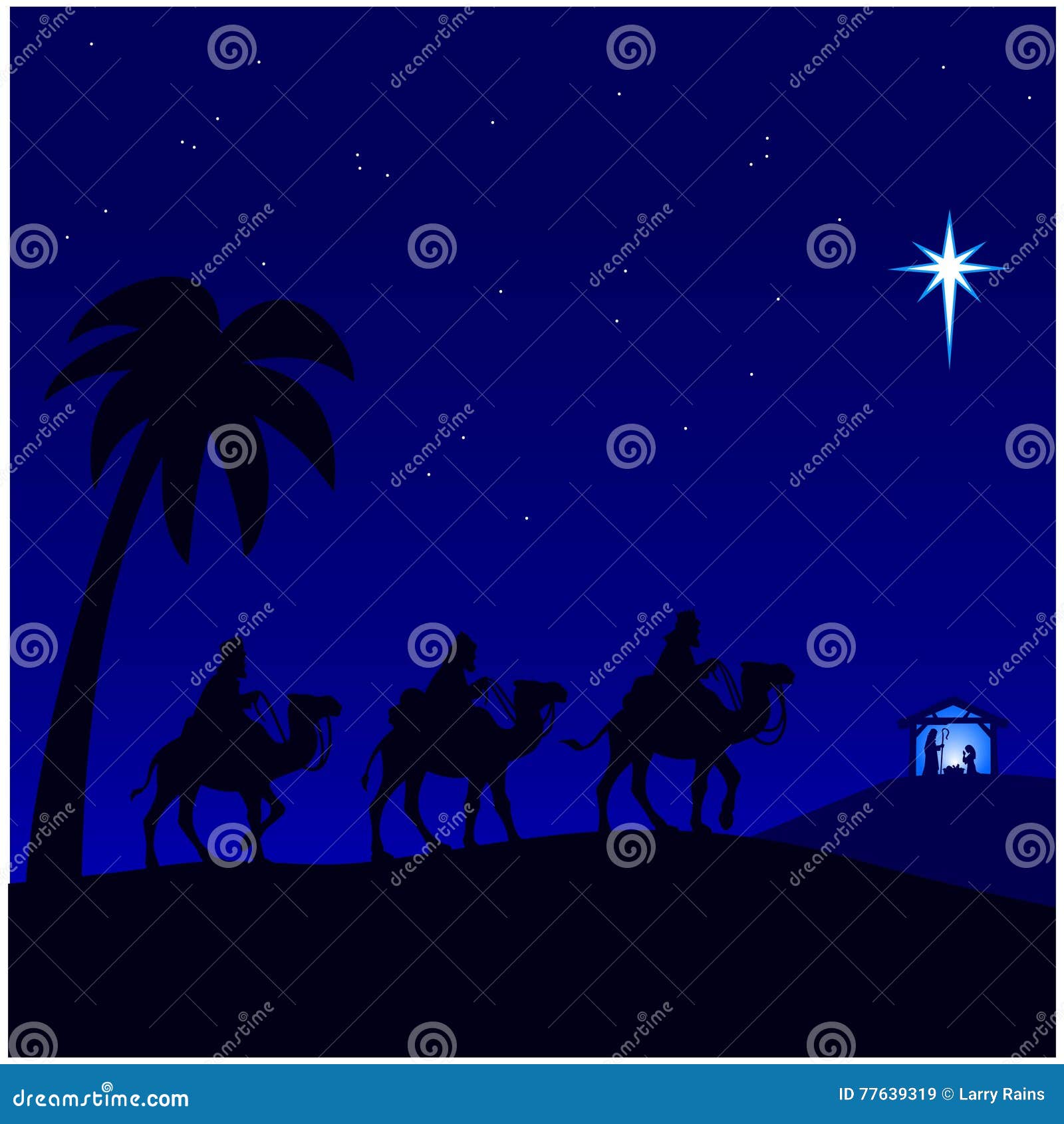 Nativity Journey stock vector. Illustration of christ - 77639319