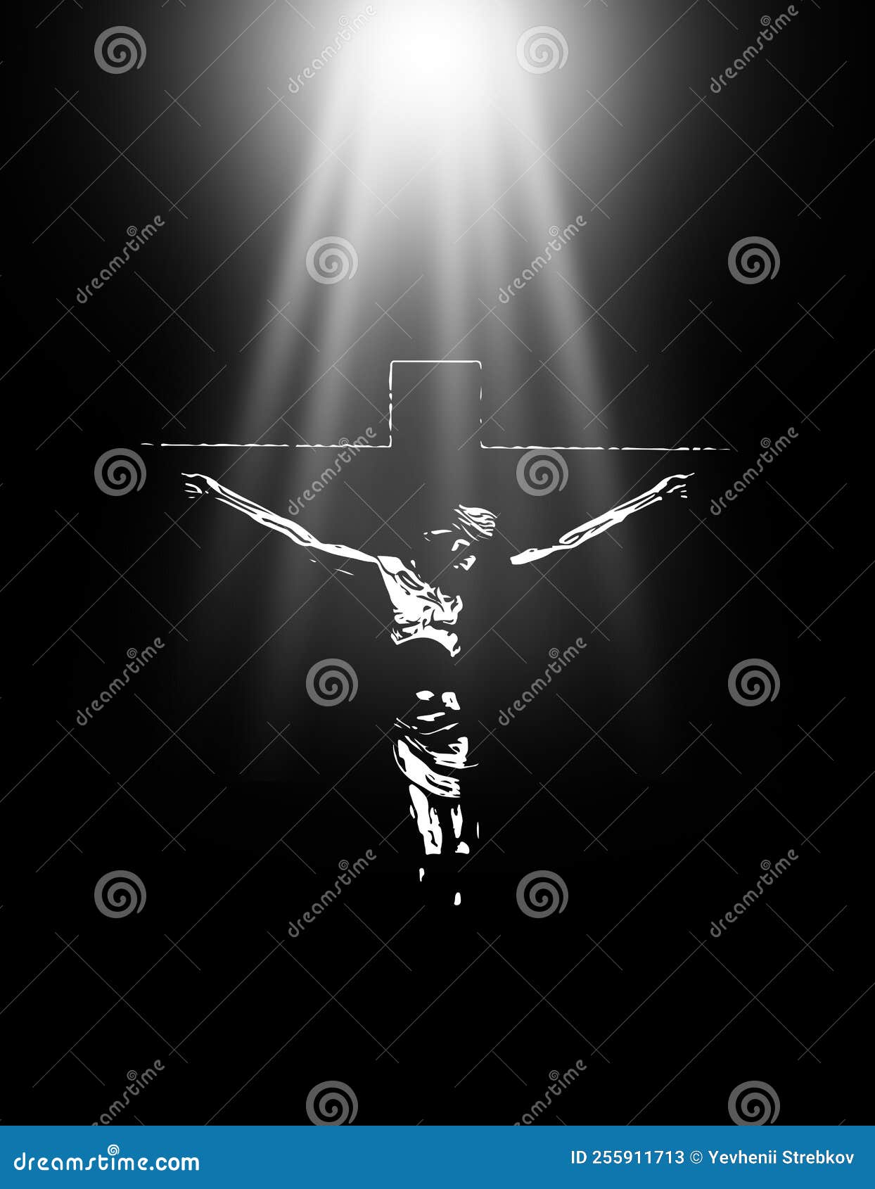 Nativity. Rays of Light Fall on the Crucifix. Christian Religion Stock ...