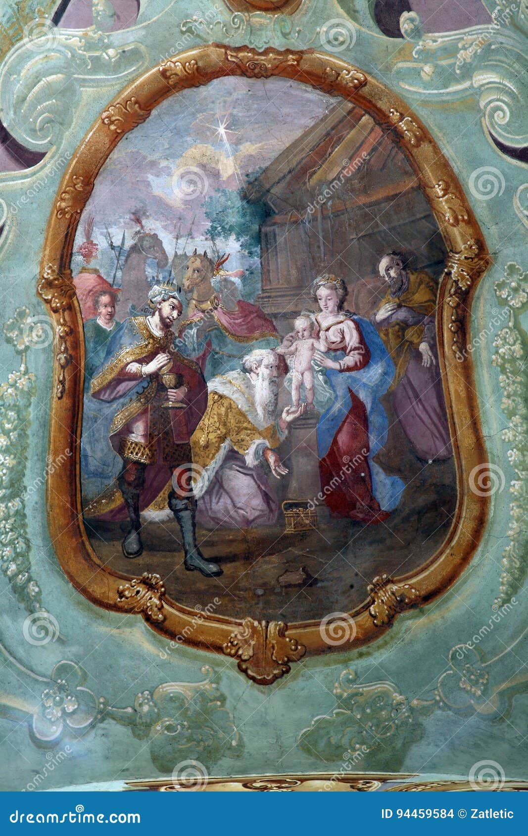 Nativity Scene, Adoration of the Magi Stock Photo - Image of angel ...