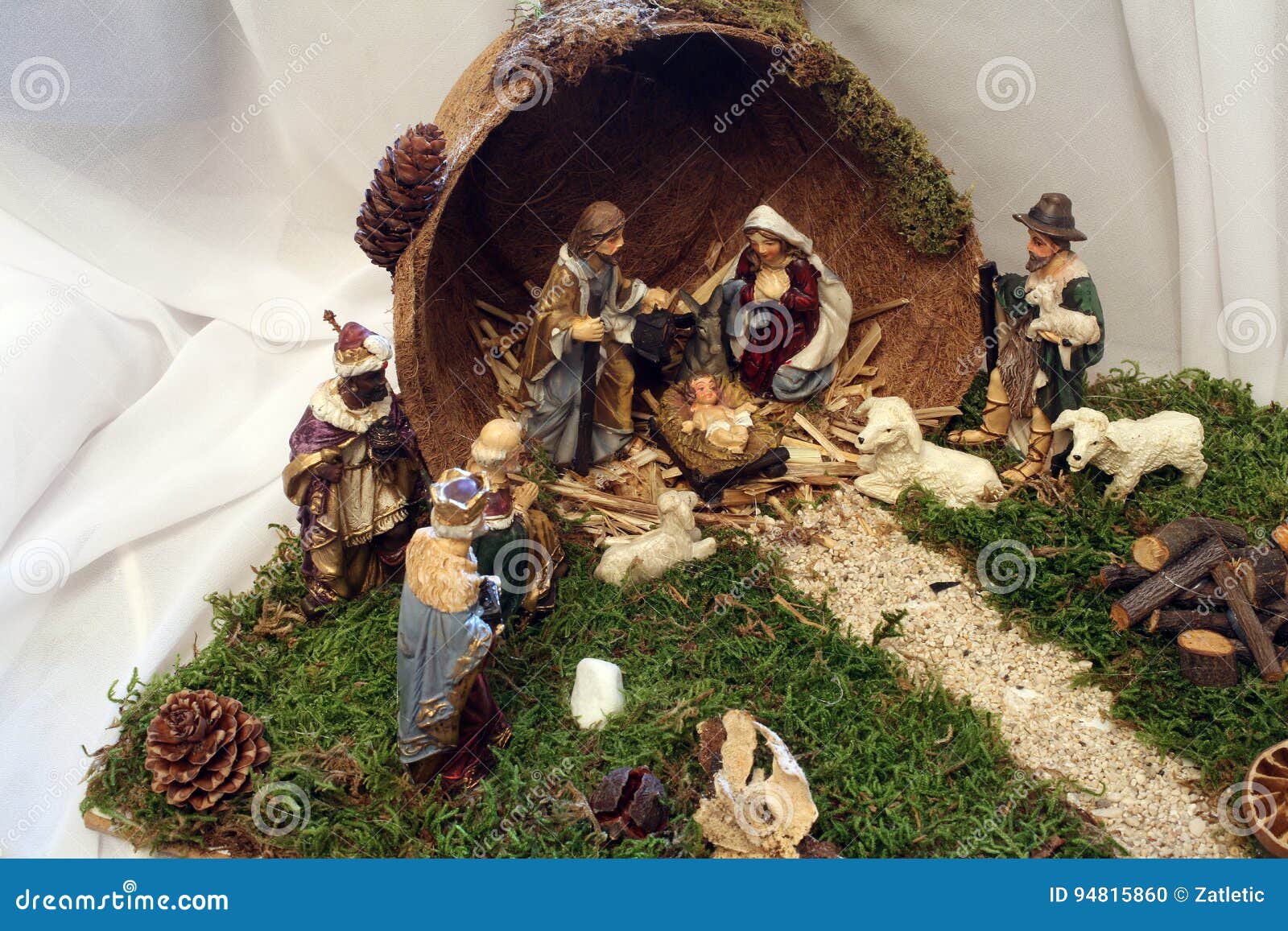 Nativity scene stock photo. Image of father, joseph, figurine - 94815860