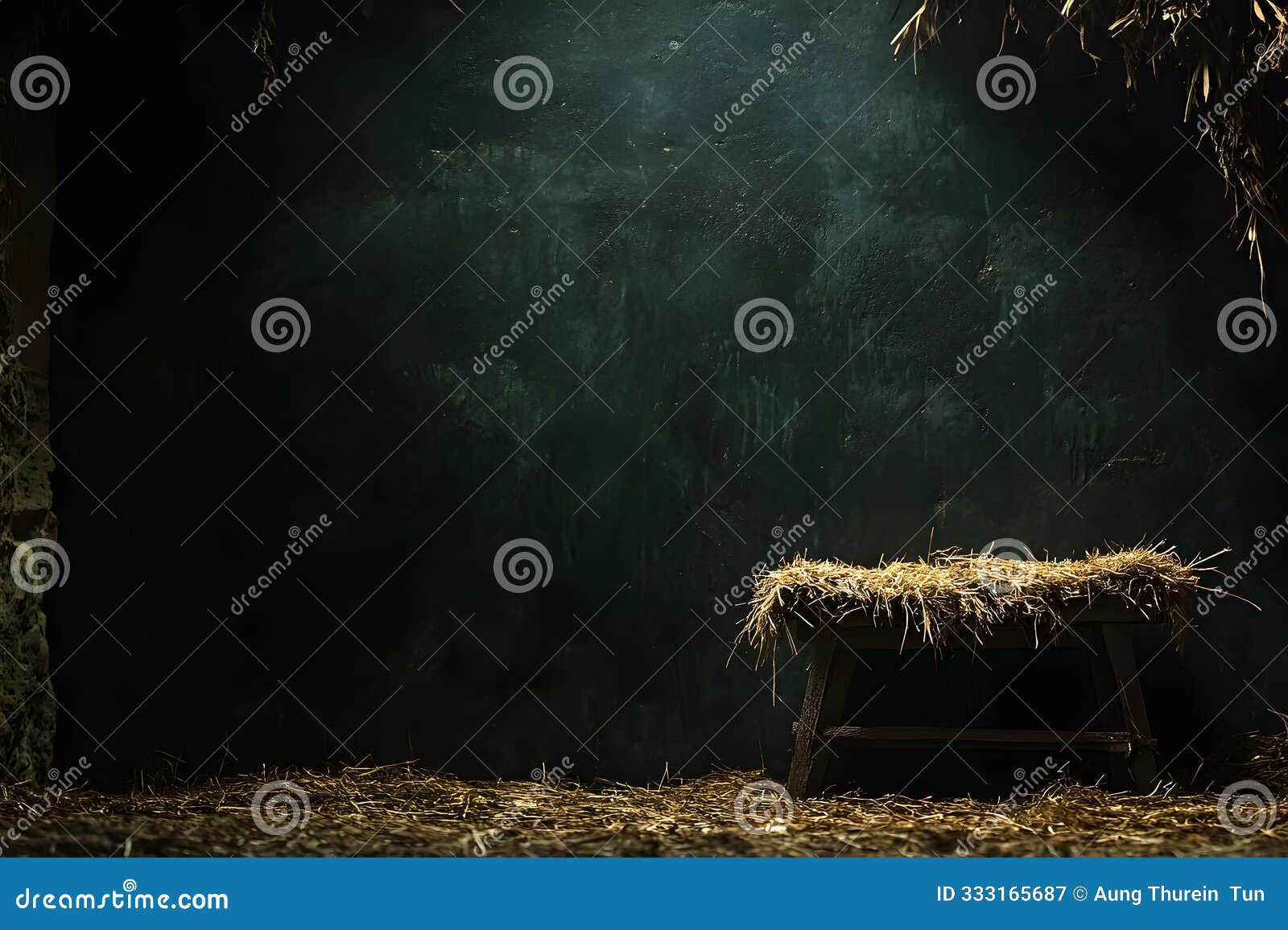 An Empty Manger with a Nativity Scene Concept Stock Image - Image of ...