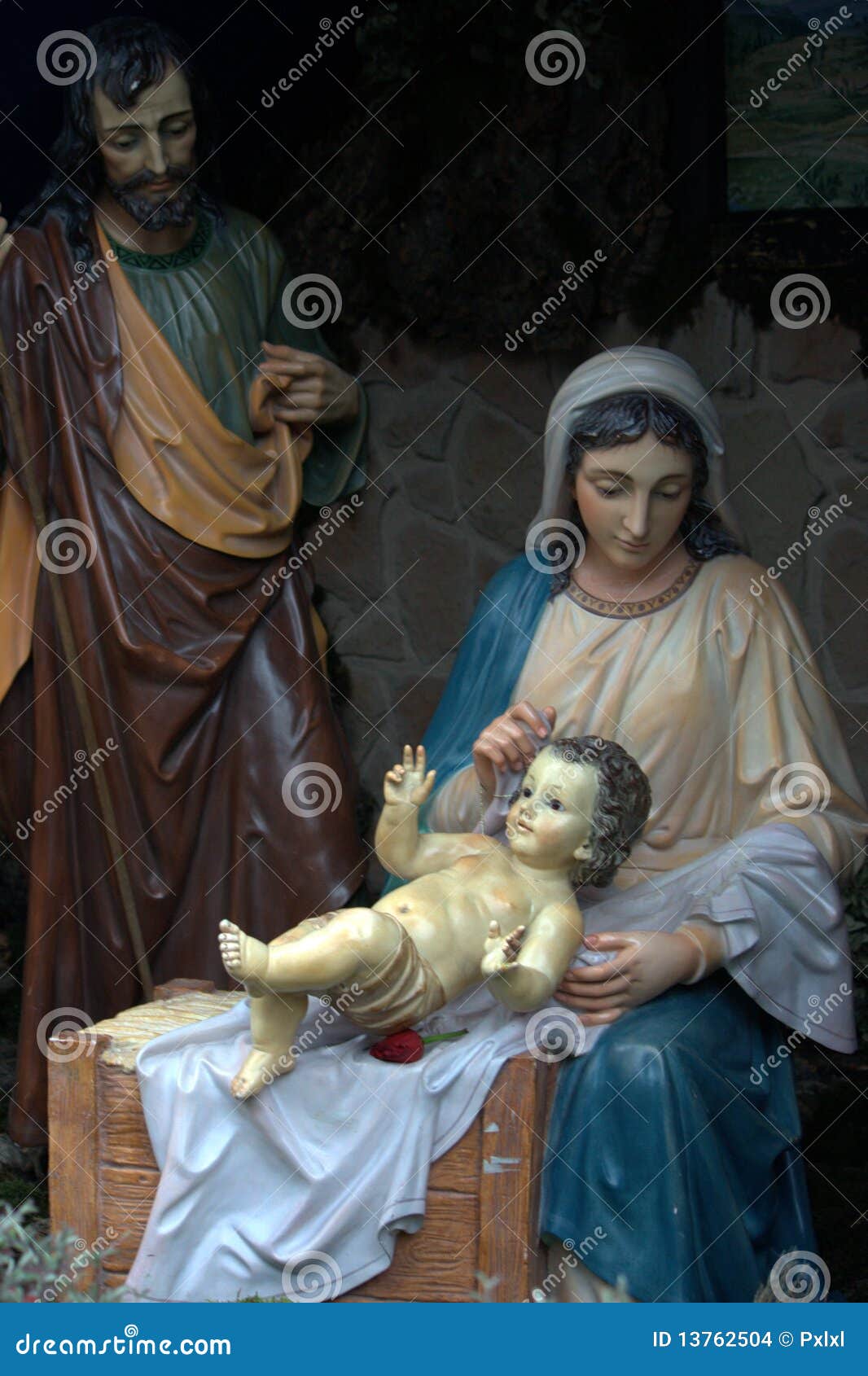 Nativity scene on a crib stock photo. Image of jesus - 13762504