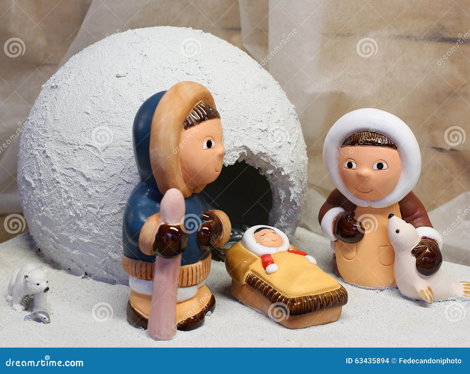 Nativity Scene with the Eskimos To the North Pole Stock Photo - Image ...