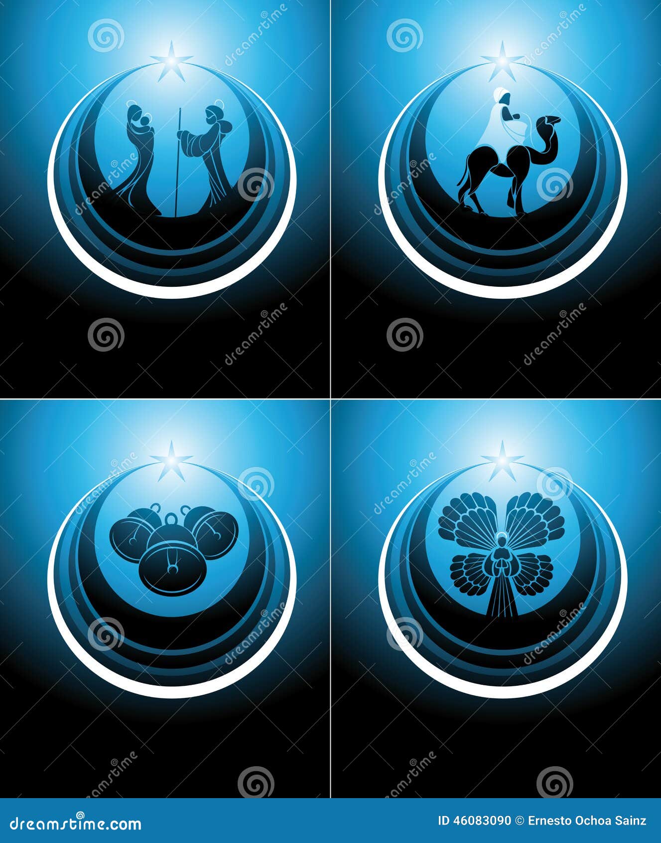 Nativity scene set icon stock vector. Illustration of kings - 46083090