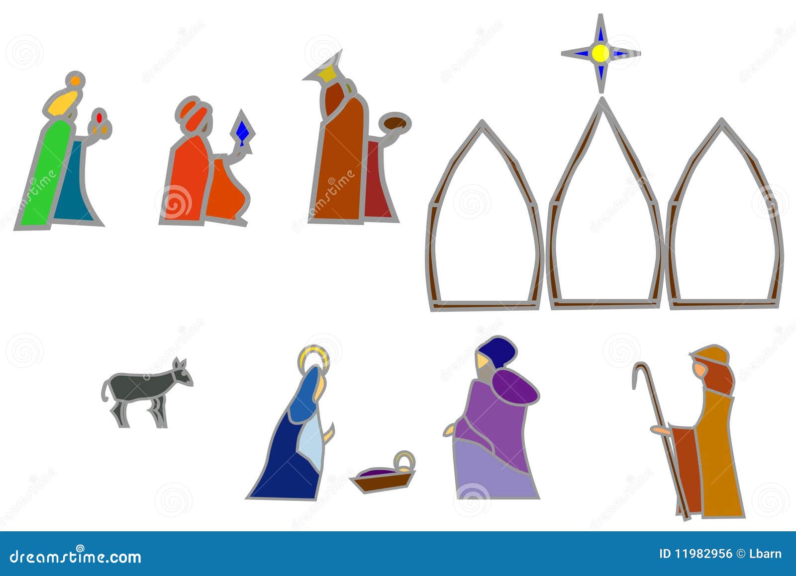 Nativity shapes stock vector. Illustration of shepard - 11982956