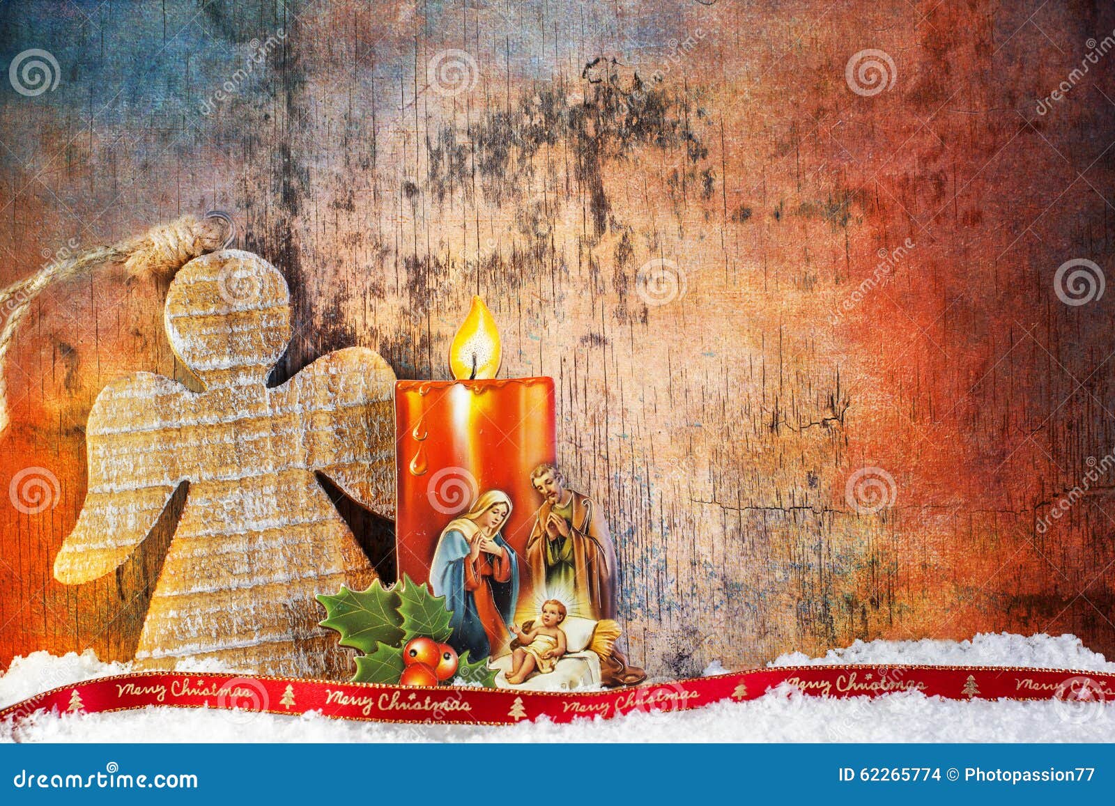 Nativity under Snow stock photo. Image of kings, herd - 62265774