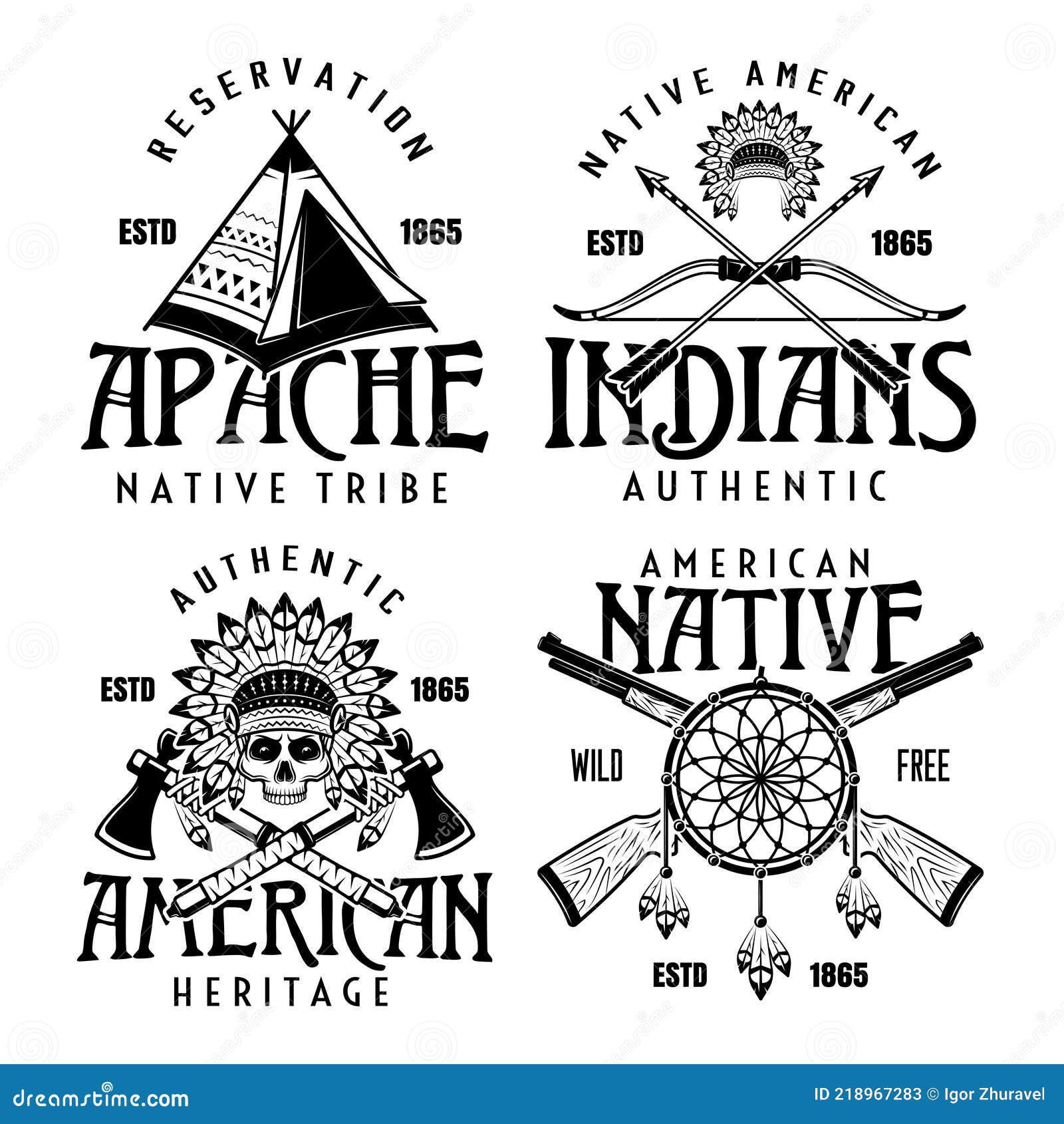 Nativo Americano Indio Conjunto De Cuatro Vintage Emblemas Etiquetas ... Nativo Americano Indio Conjunto De Cuatro Vintage Emblemas Etiquetas ...