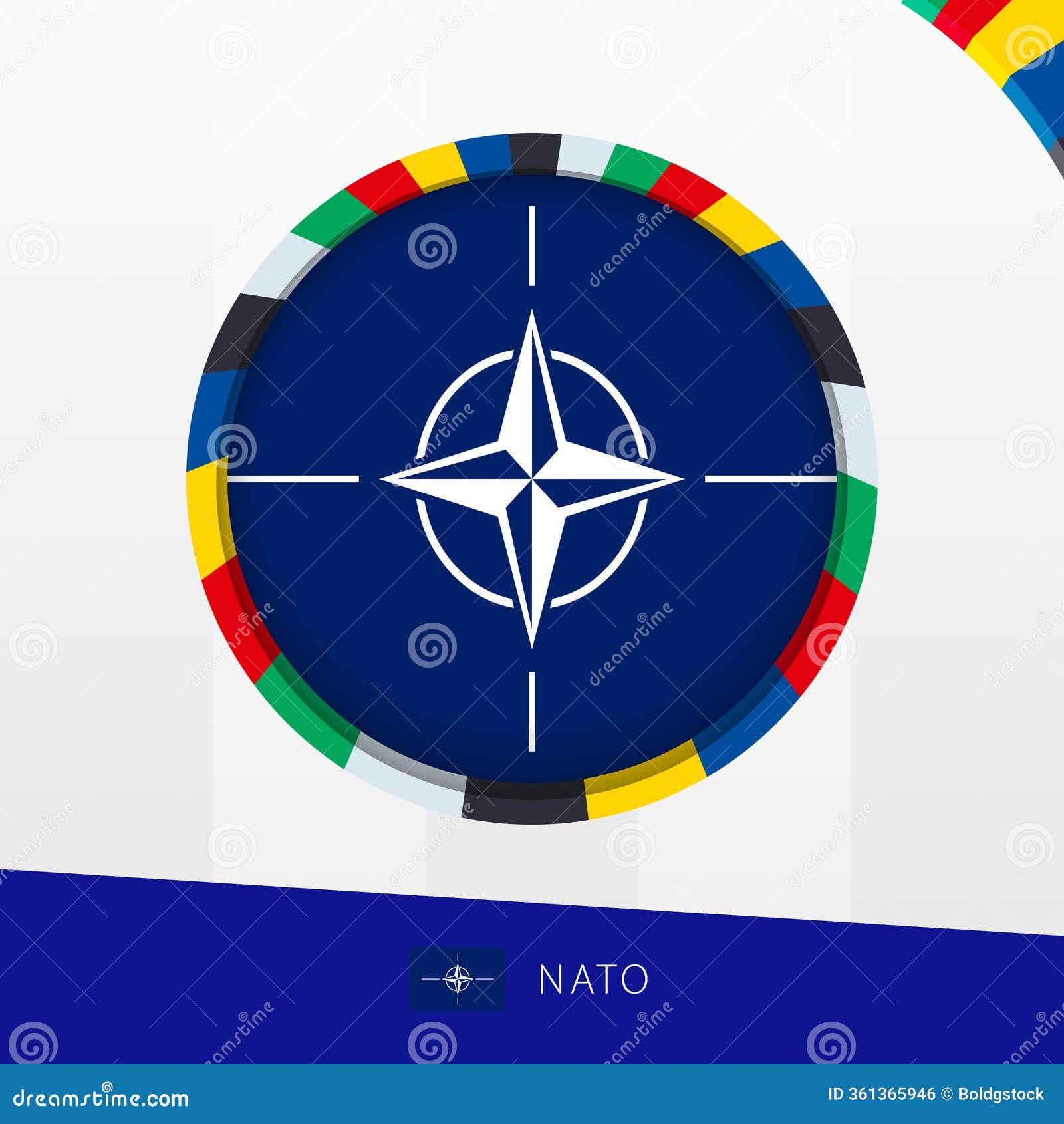 Nato Flag, Globe And Map Vector Illustration | CartoonDealer.com #39178702