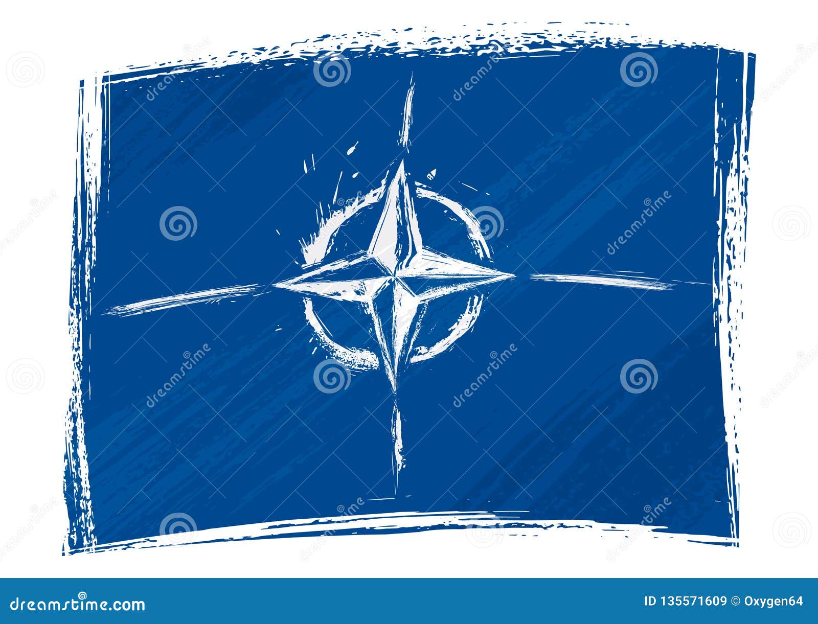 Grunge painted NATO flag editorial stock image. Illustration of pact ...
