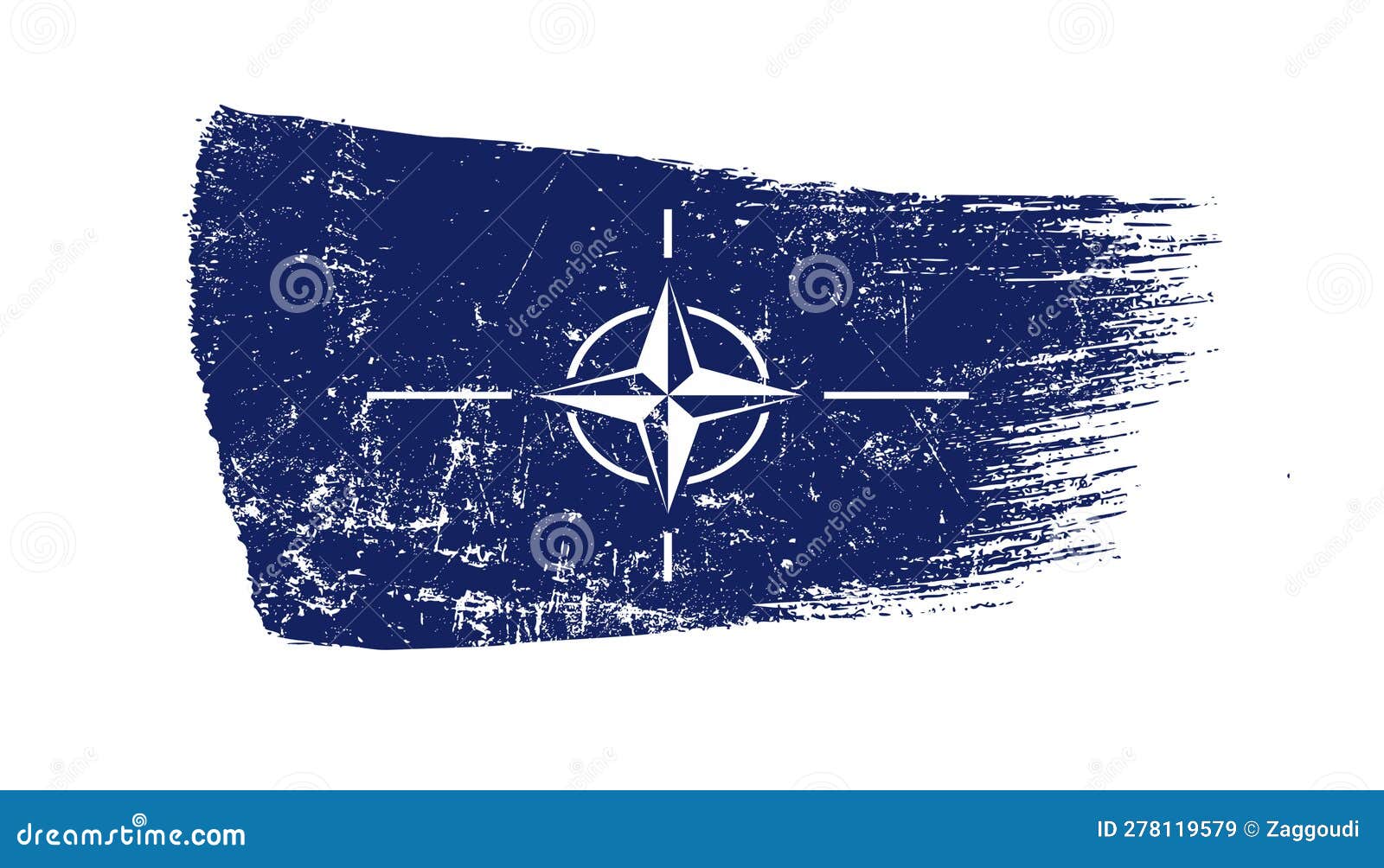 Nato Flag Designed in Brush Strokes and Grunge Texture Editorial Stock ...