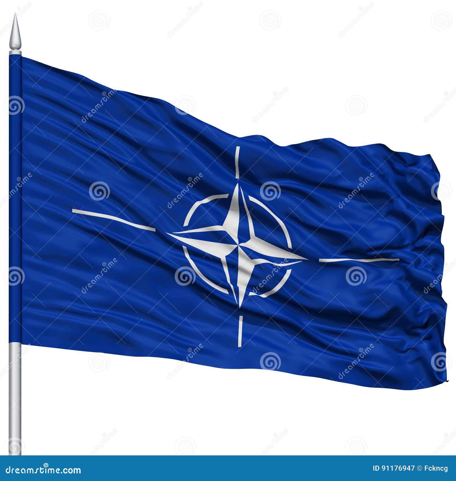 NATO Flag on Flagpole stock illustration. Illustration of patriotism ...