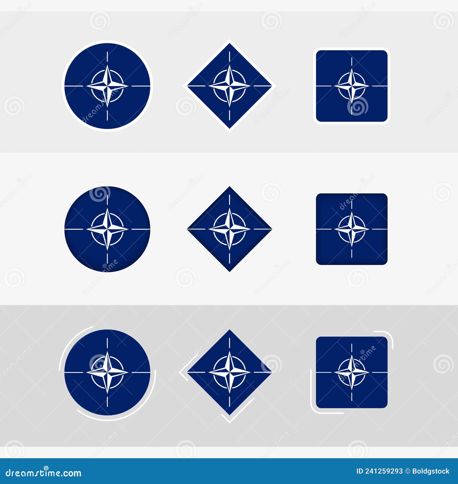 Nato Flag Icons Set, Vector Flag of Nato Stock Vector - Illustration of ...