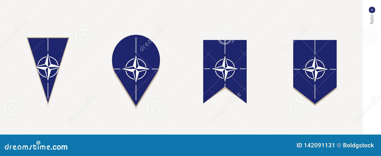 Nato Flag in Vertical Design, Vector Illustration Stock Vector ...